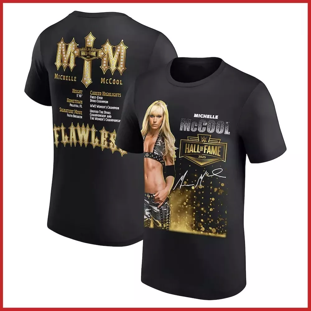 Men's Black Michelle McCool WWE Hall of Fame Class of 2025 T-Shirt ...