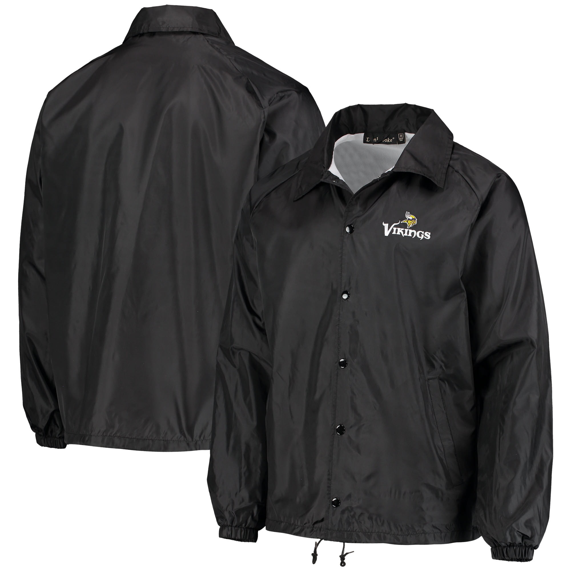 Men's Black Minnesota Vikings Coaches Classic Raglan Full-Snap ...