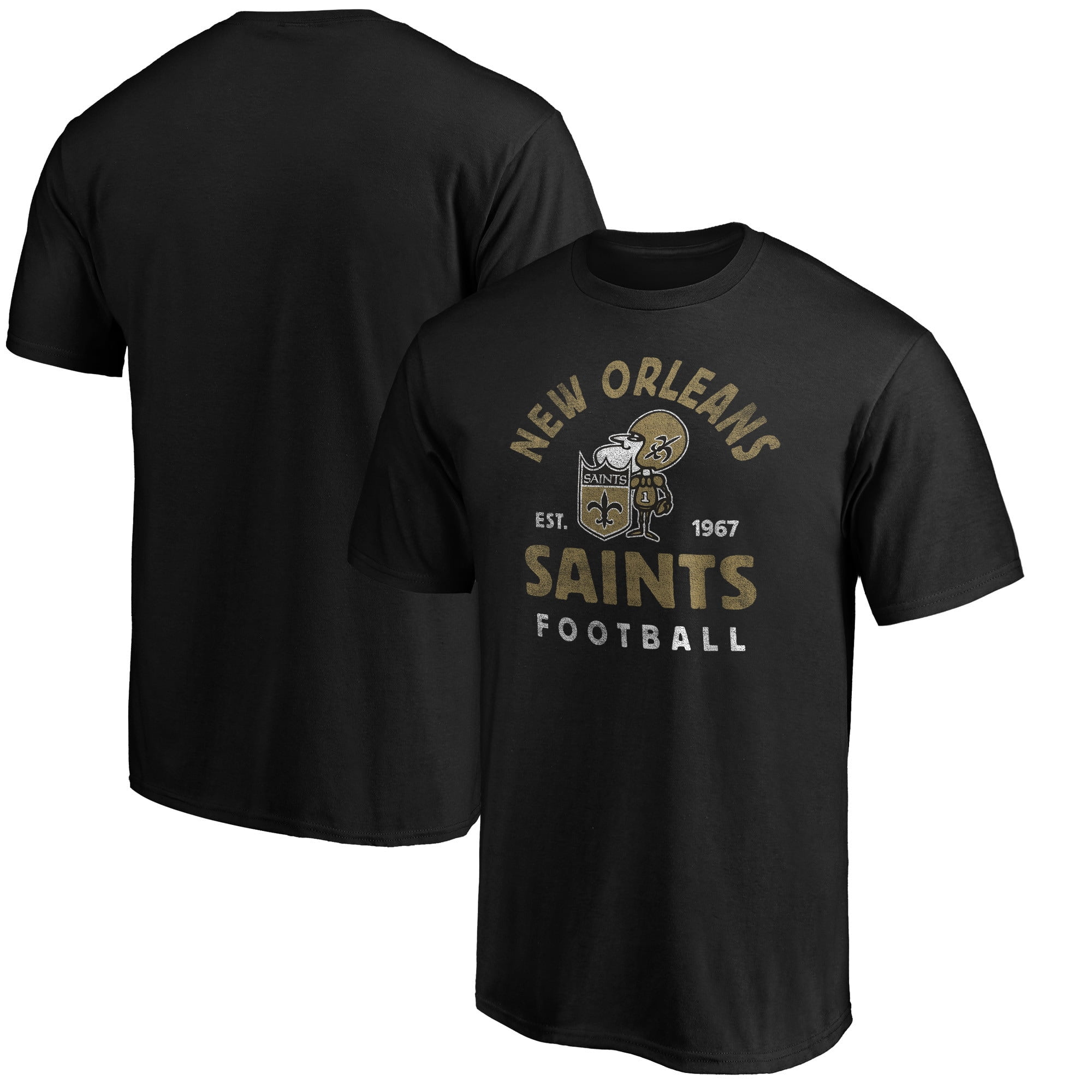 Men's Black New Orleans Saints Vintage Arch T-Shirt - Walmart.com