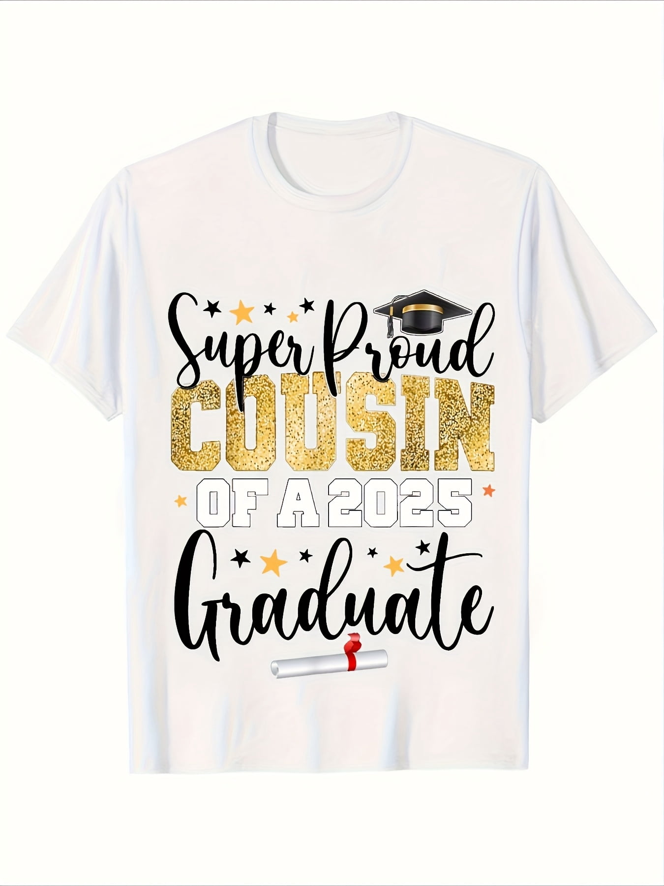 Men's Black Proud Cousin of a 2025 Graduate T-Shirt - 100% Cotton ...