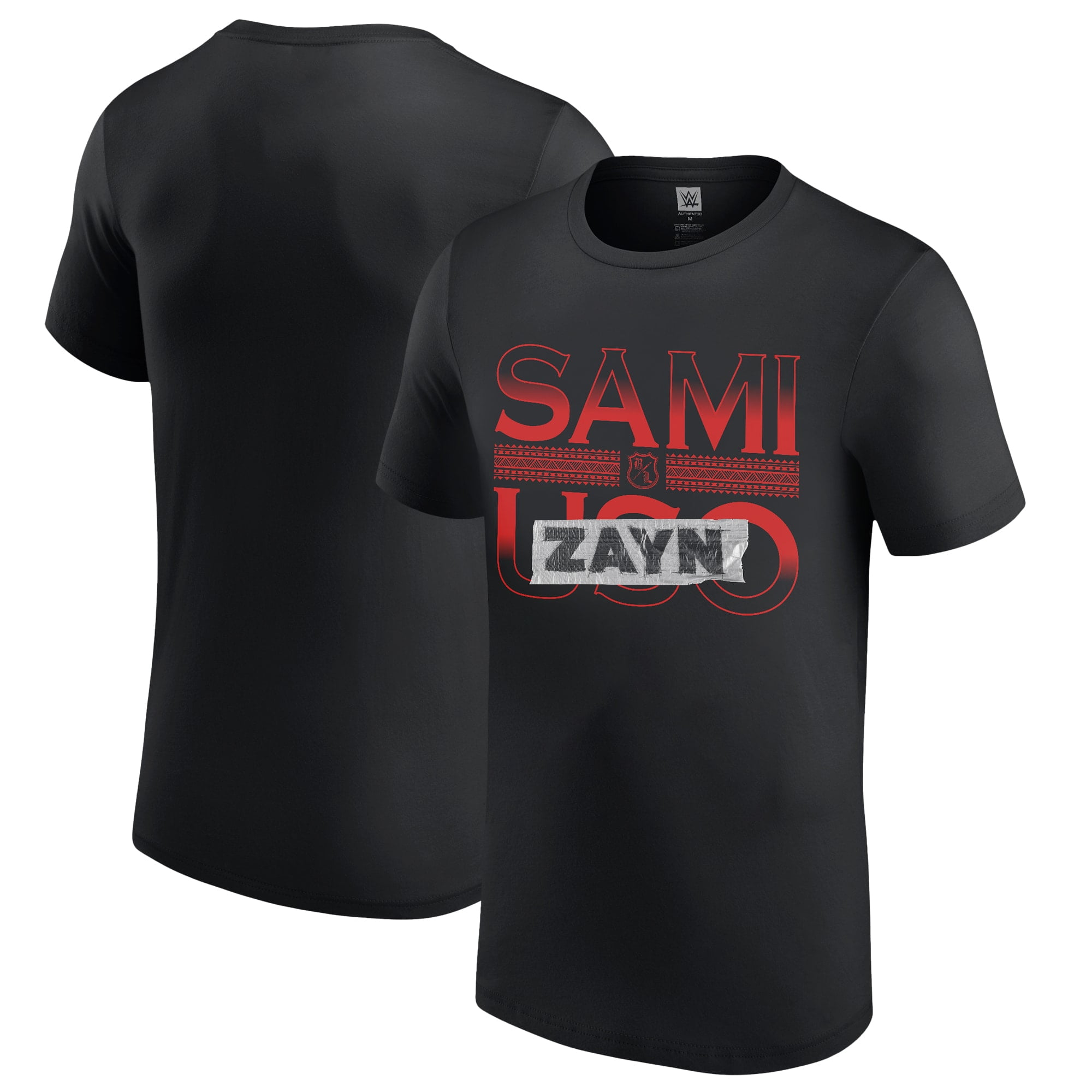 Men's Black Sami Zayn Duct Tape T-Shirt - Walmart.com