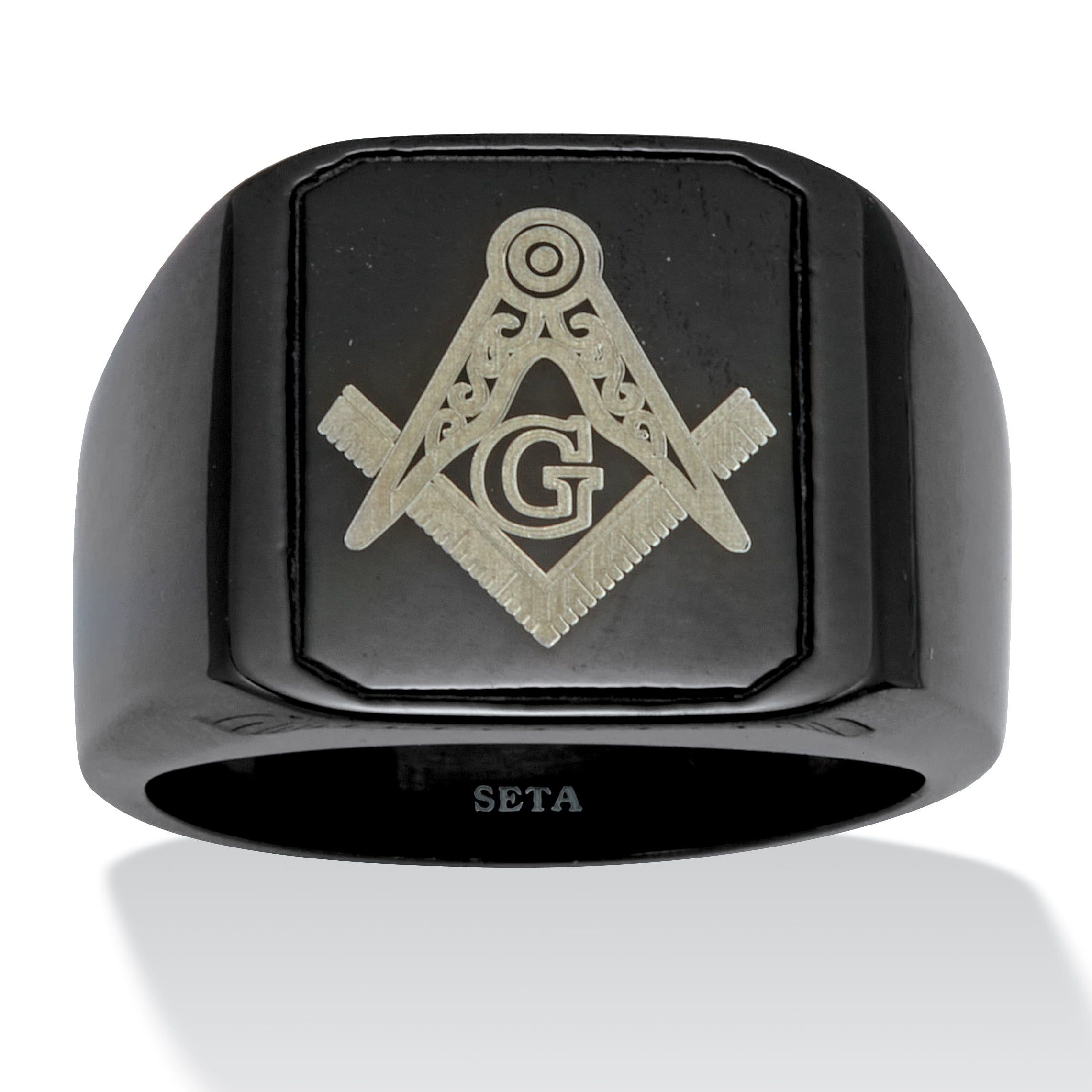 Men's Black Stainless Steel Masonic Ring - Walmart.com