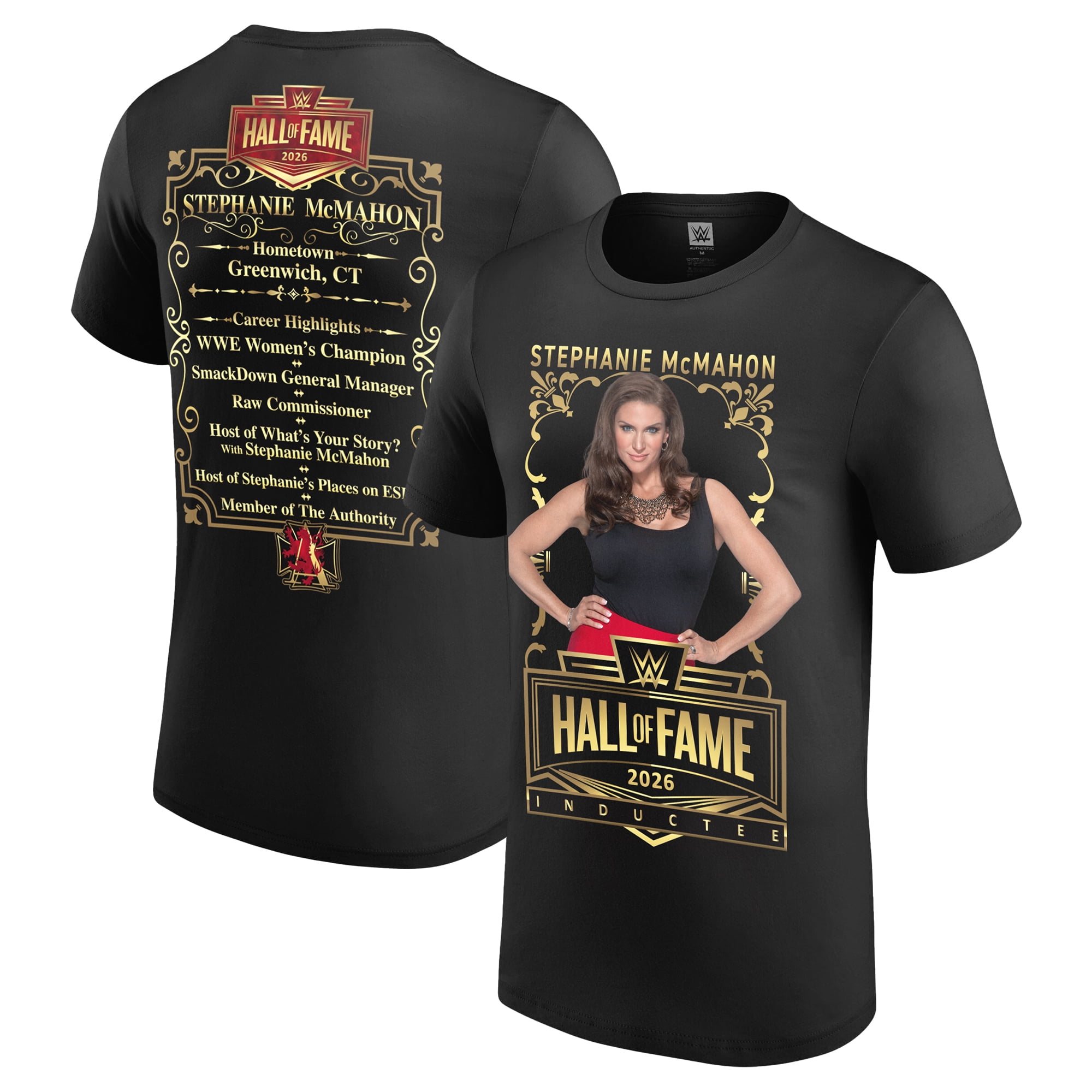 Men's Black Stephanie McMahon WWE Hall of Fame 2026 T-Shirt - Walmart.com