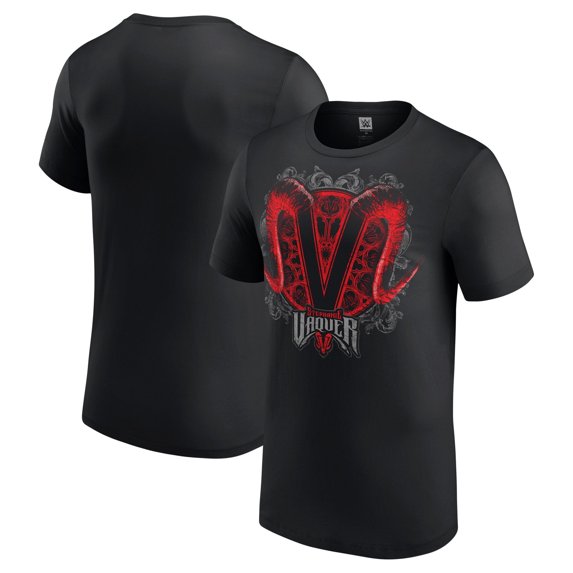 Men's Black Stephanie Vaquer V Logo T-Shirt - Walmart.com