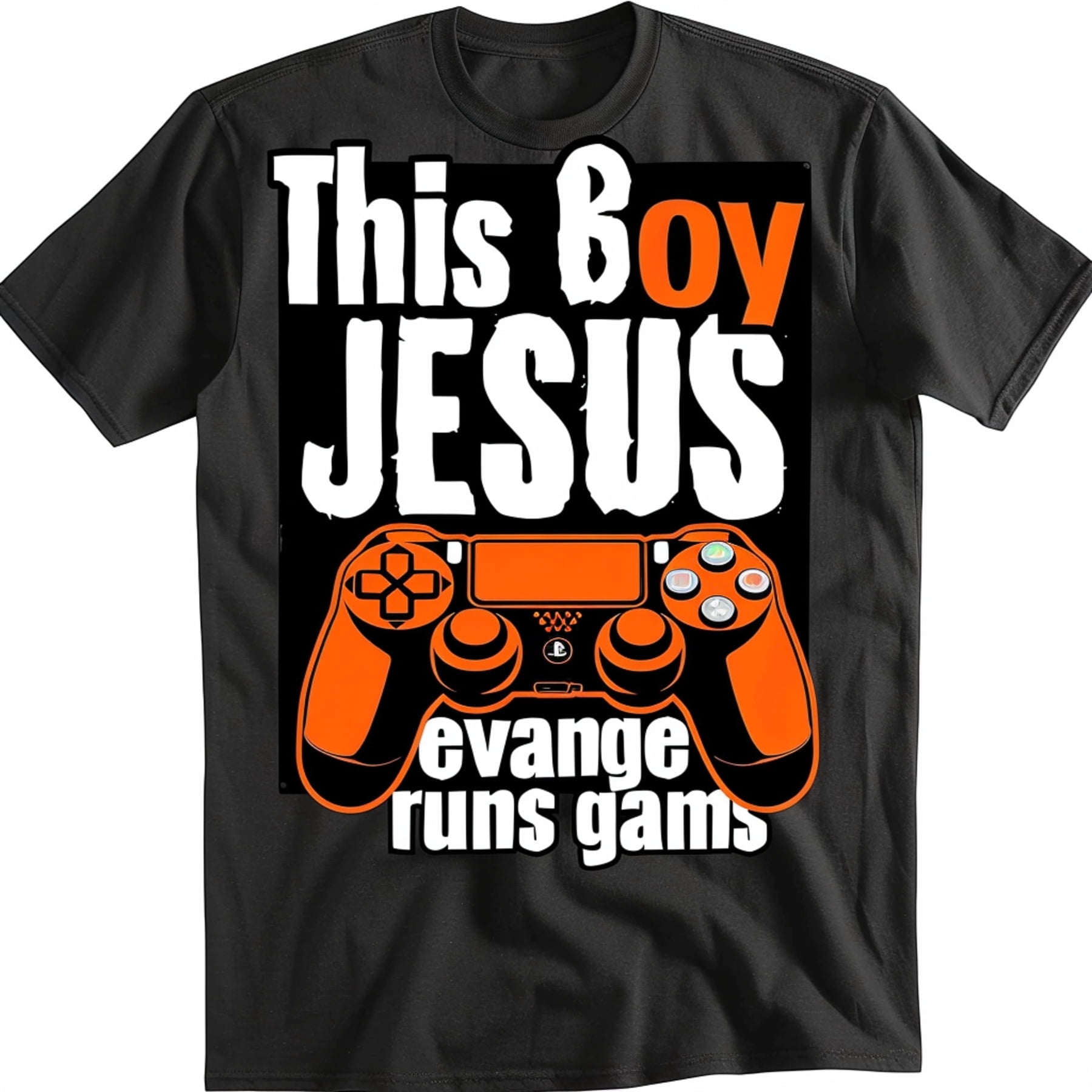 Men's Black T Shirt Video Game Controller Design with 'This Runs On ...