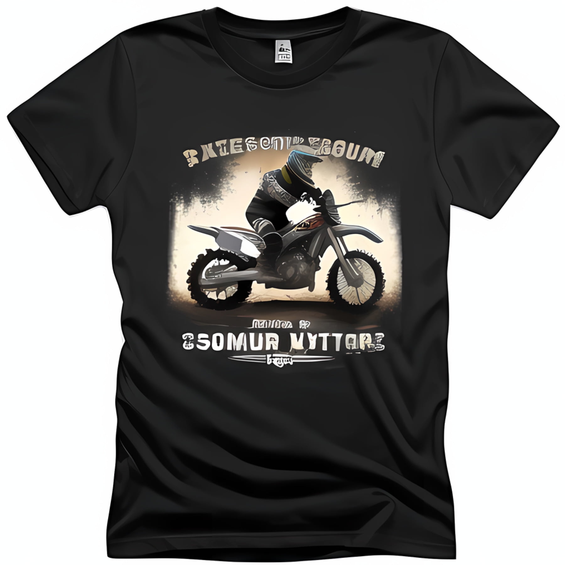 Men's Black T-Shirt with Bold Dirt Bike Rider Graphic with this Action ...