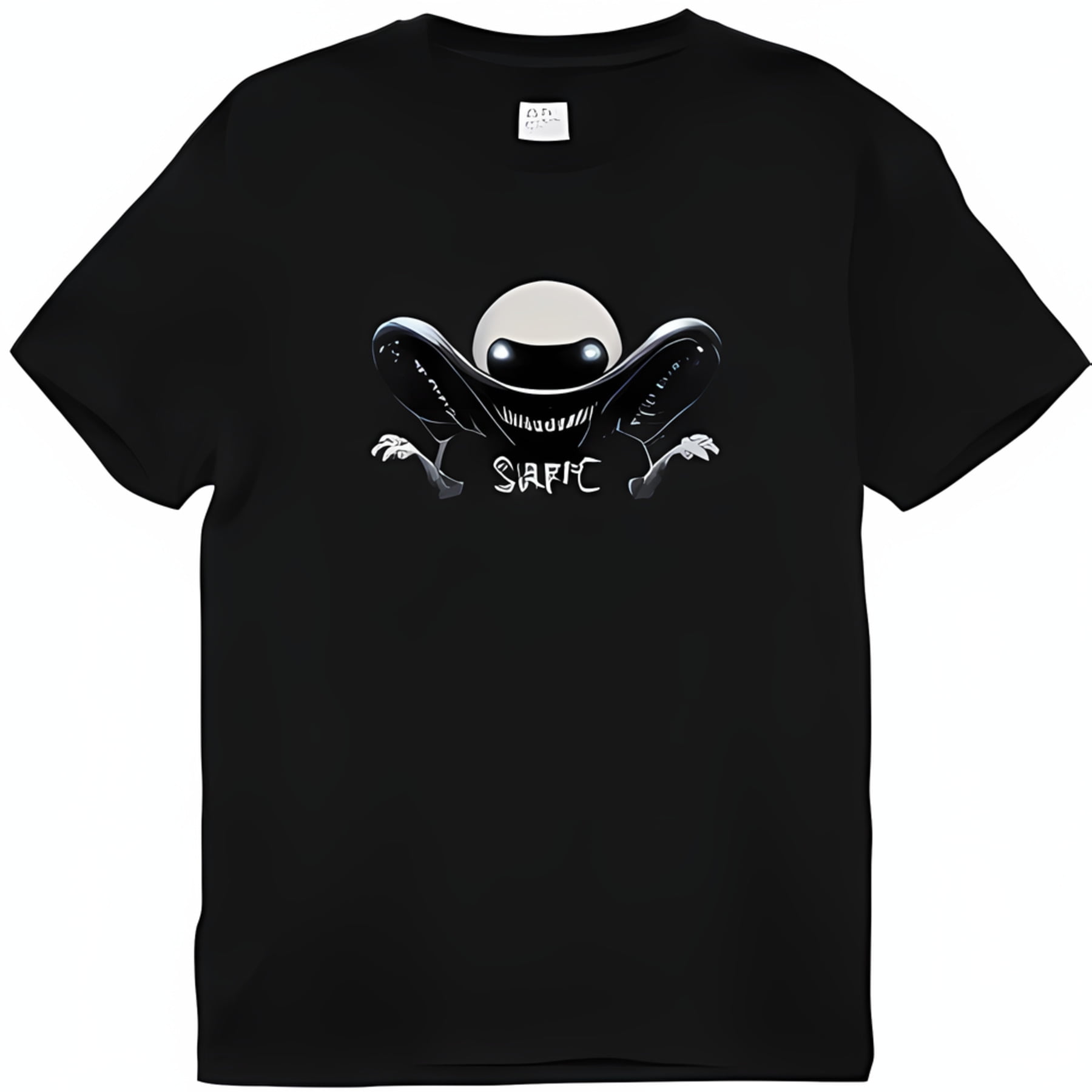 Men's Black T-Shirt with Ghost 'INFIC' Graphic Fearlessly Stylish ...