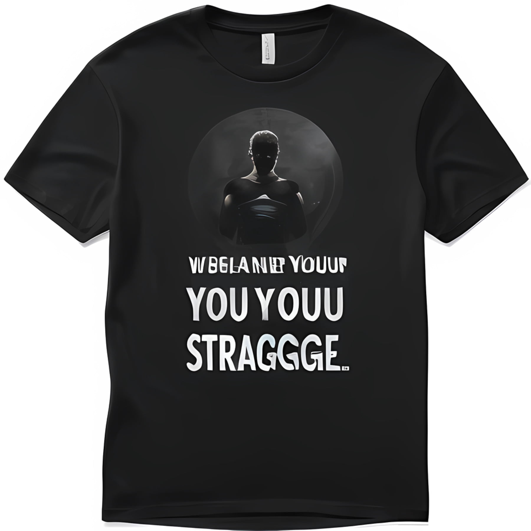 Men's Black T-Shirt with Glowing Body Graphic Athletic Pose Design for ...