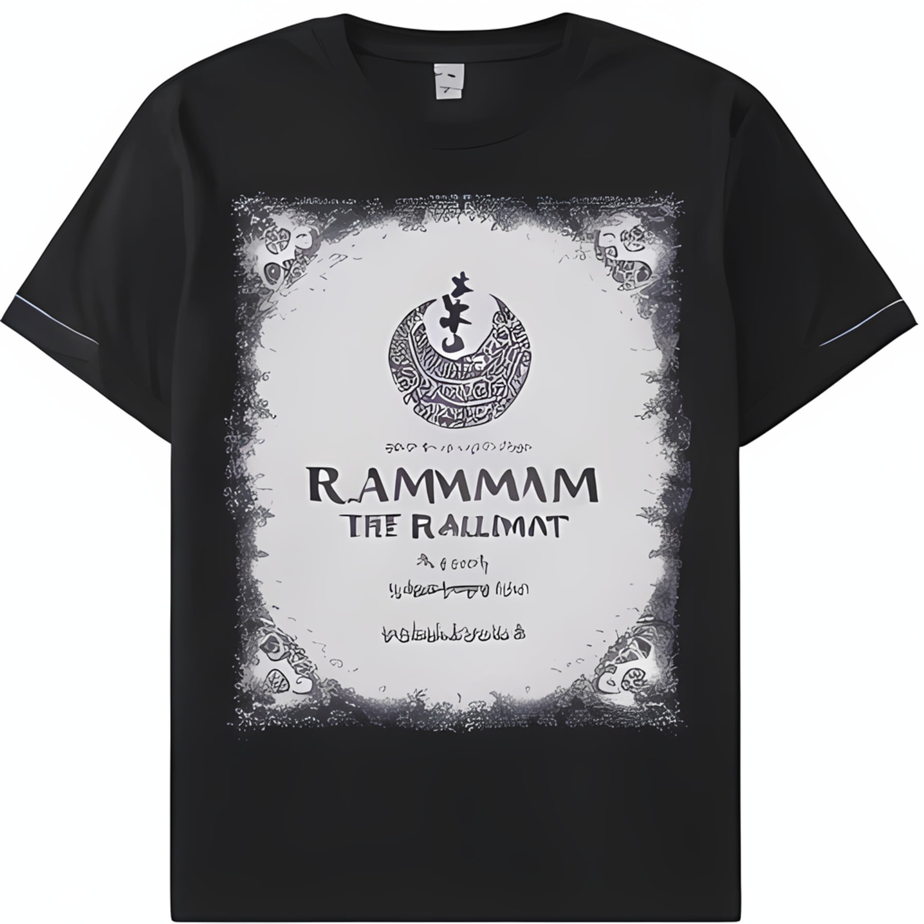 Men's Black T-Shirt with Rammam The Rami Mat Print African Folklore ...