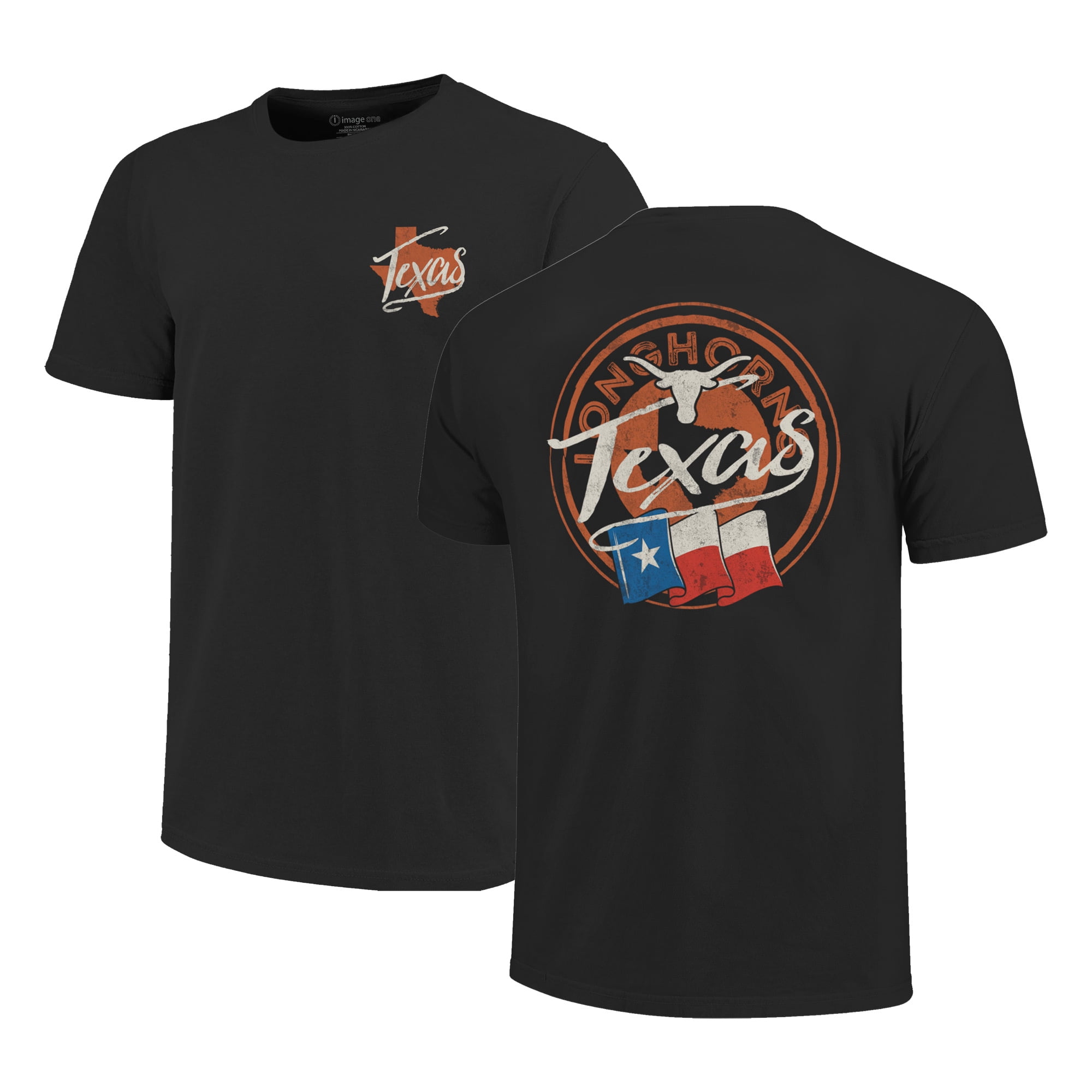 Men's Black Texas Longhorns Big & Tall State Flag Circle Hyper Local ...