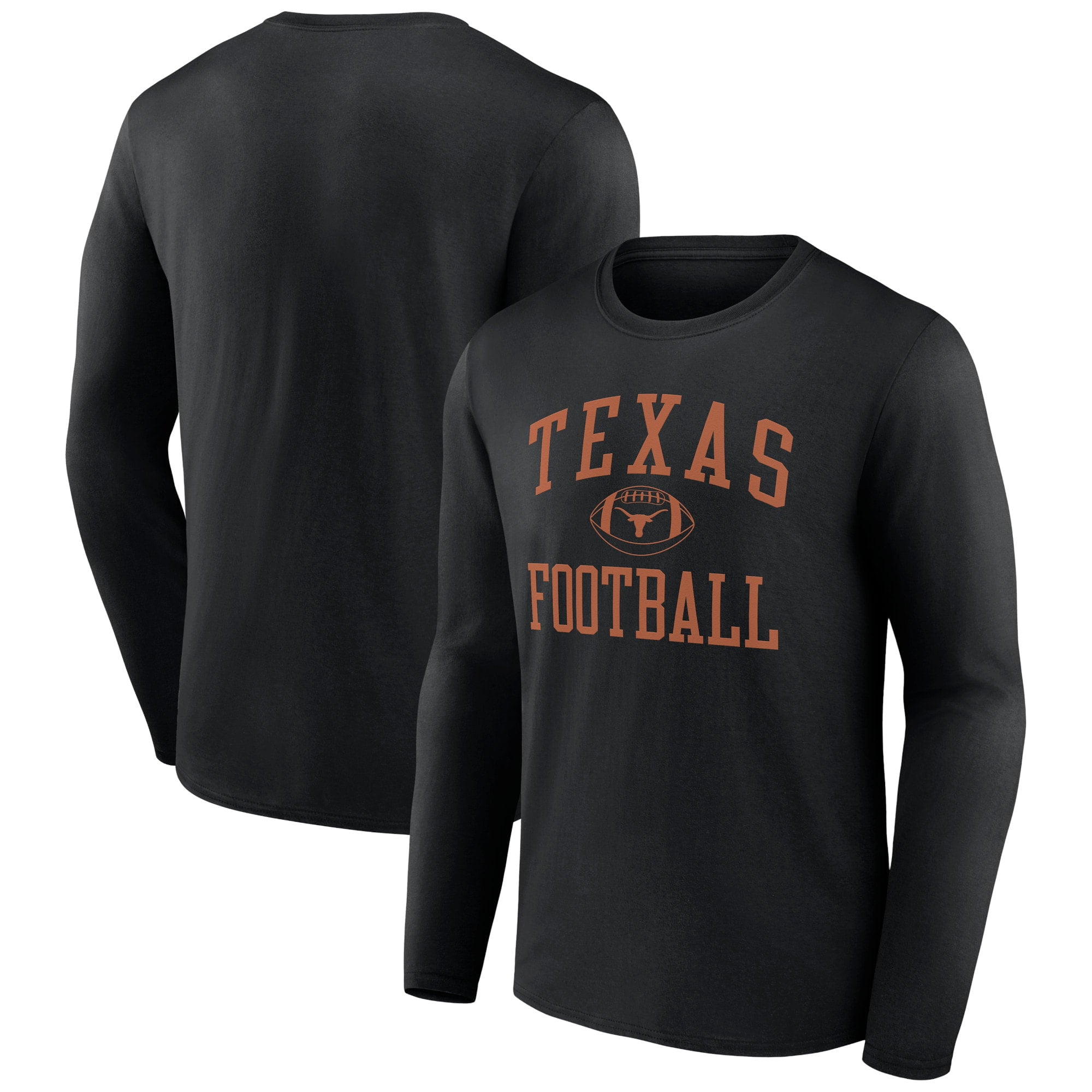 Men's Black Texas Longhorns First Sprint Team Long Sleeve T-Shirt ...