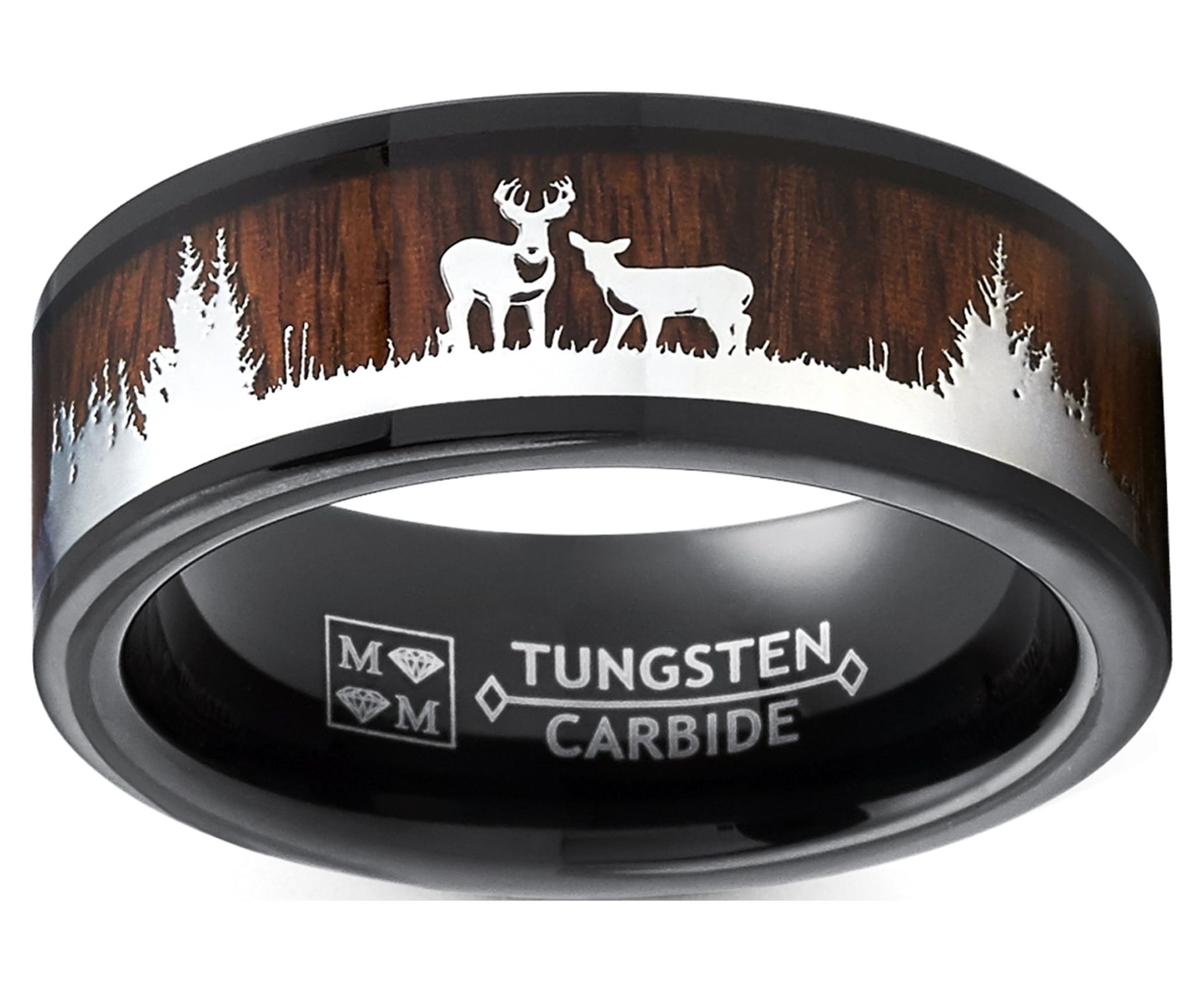 Tungsten Night Skyline Outdoor Camping Band Ring 8mm Men Women Comfort ...