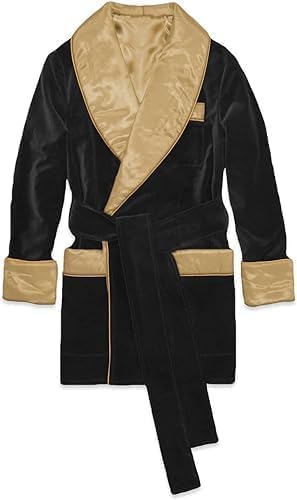 Men's Black Velvet with Gold Satin Smoking Jackets Party Wear Smoking ...