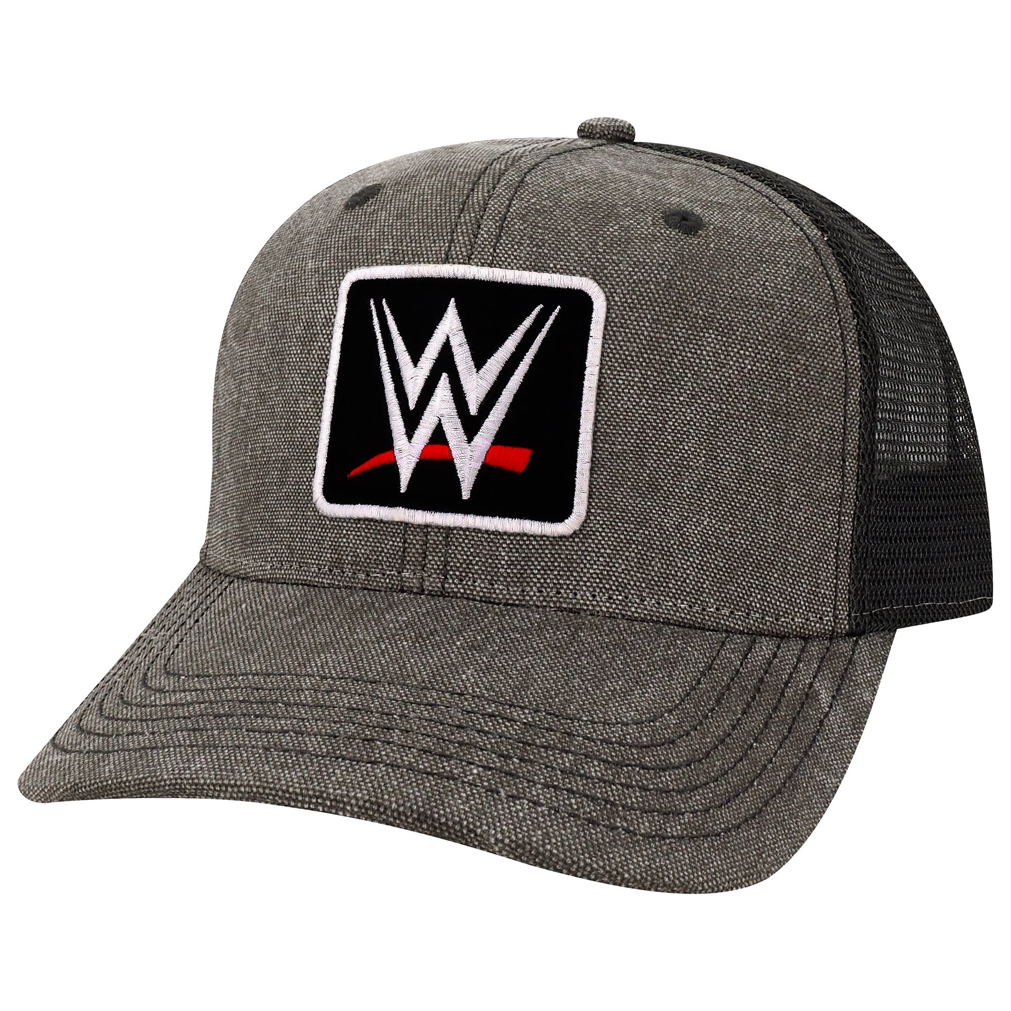 Men's Black WWE Patch Mid-Pro Dashboard Trucker Snapback Hat - Walmart.com