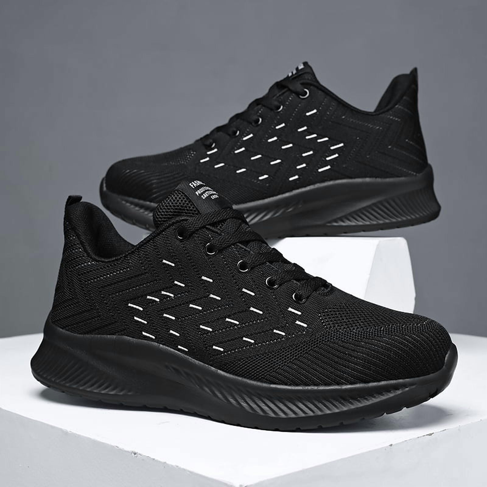 Men's Black and Red Steel Toe Safety Shoes - Slip Resistant，Puncture ...