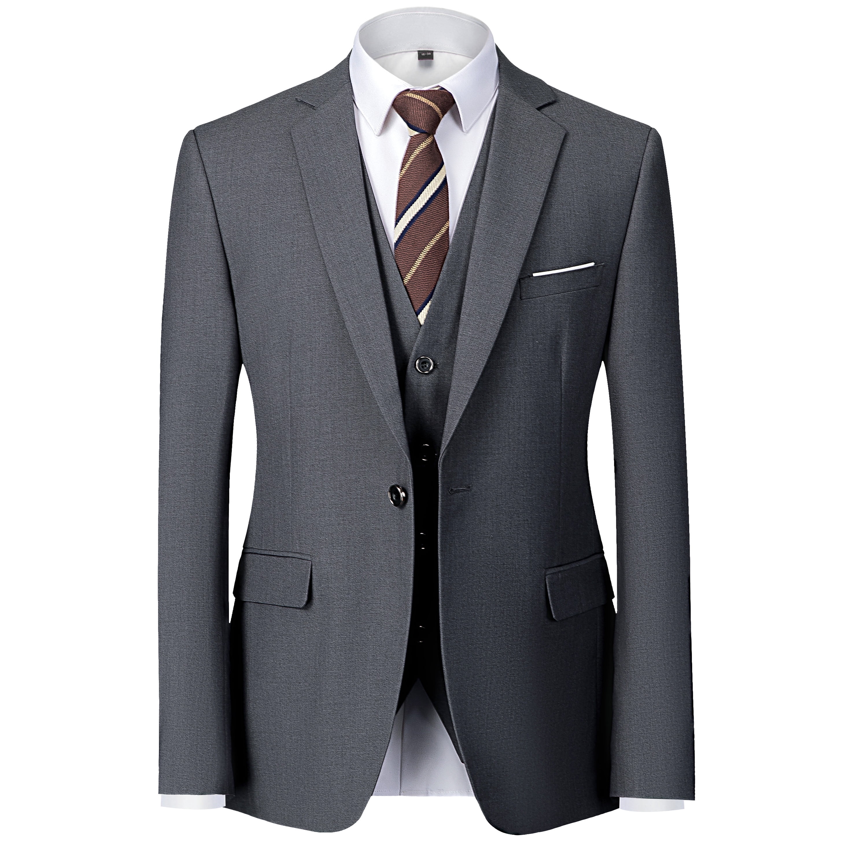 Men's Blazer Business Slim Official Solid Color Groom Dress Coat High ...