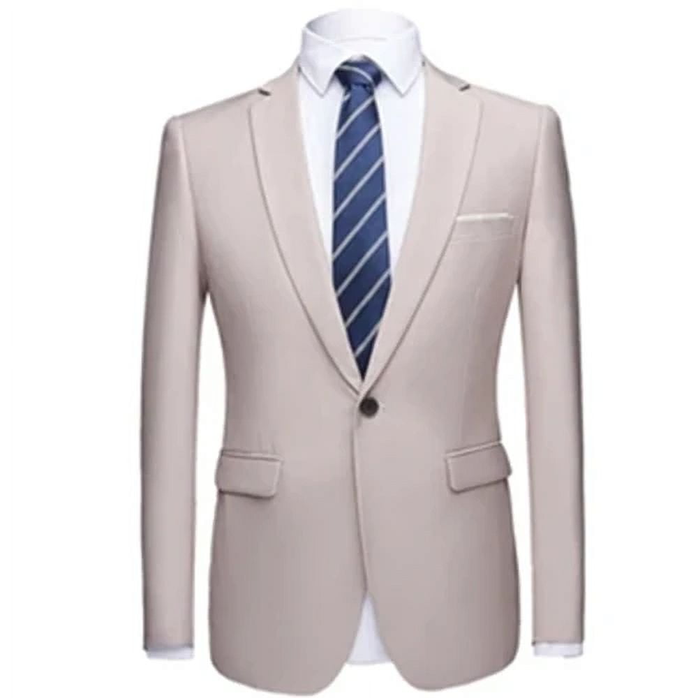 Men's Blazer Business Slim Official Solid Color Groom Dress Coat High ...