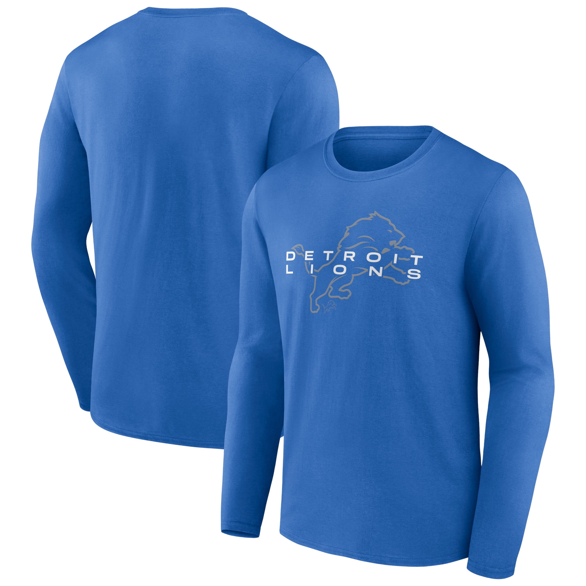 Men's Blue Detroit Lions Advance to Victory Long Sleeve T-Shirt ...