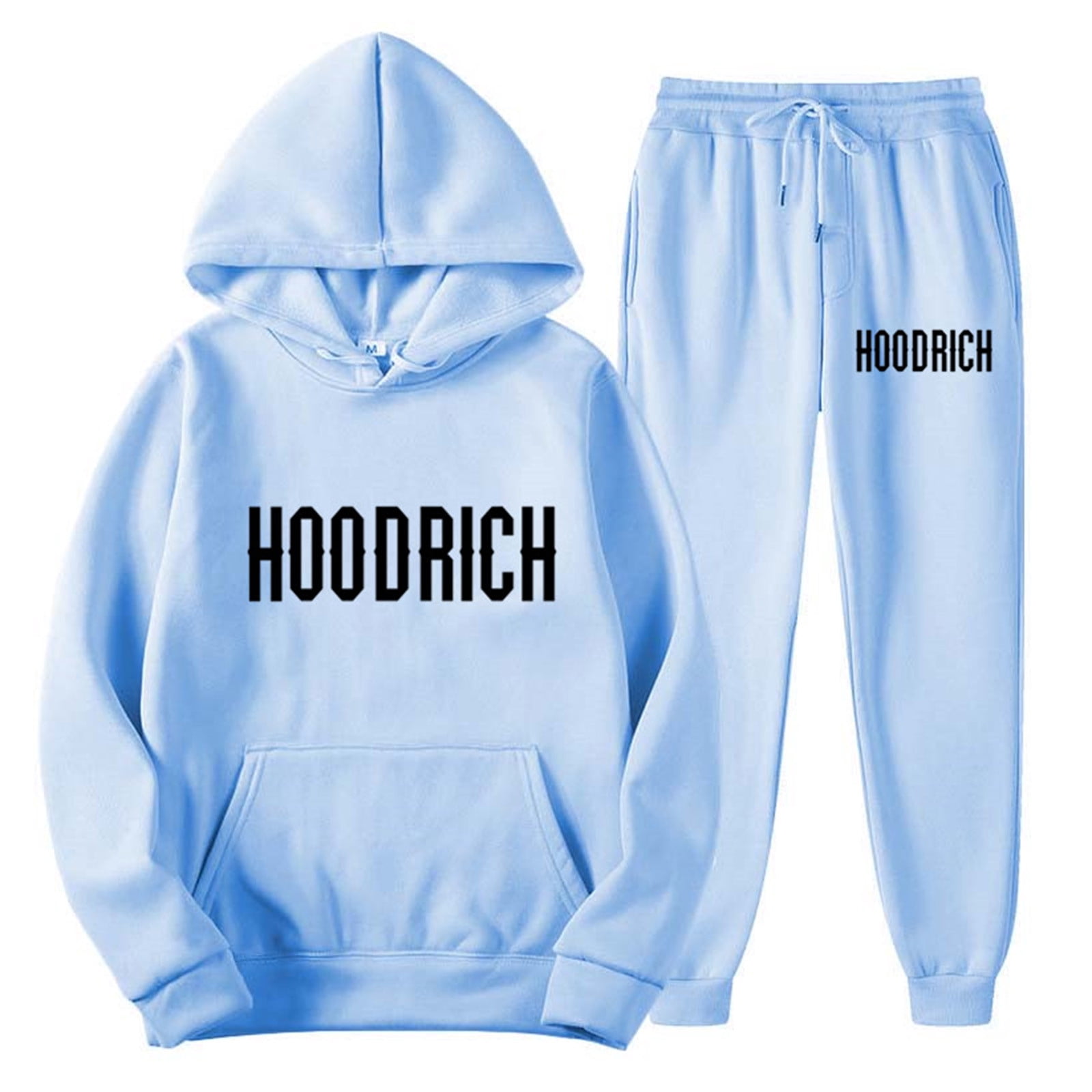 Men's Blue Hoodie and Sweatpants Set, Comfortable Athletic Tracksuit ...