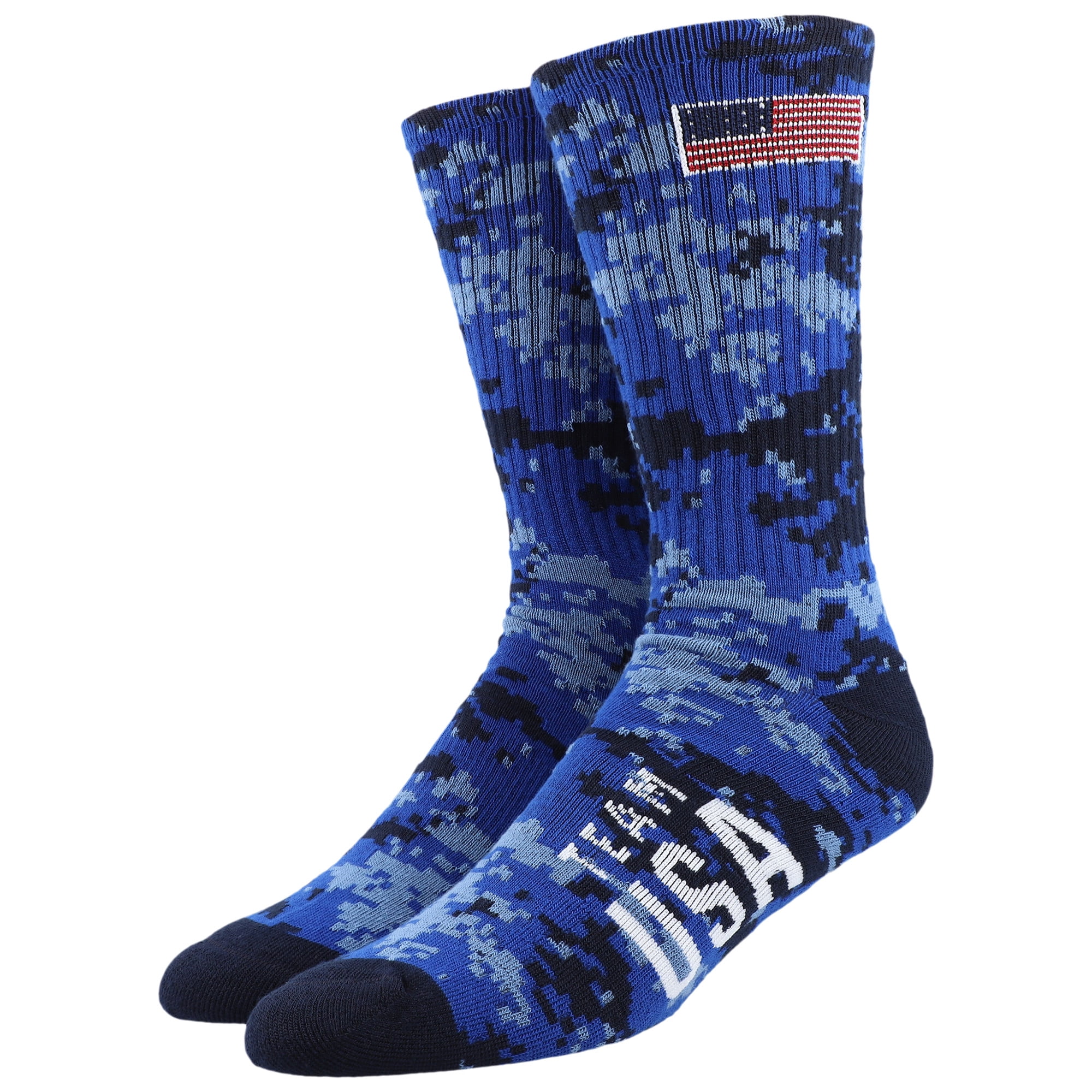 Men's Blue Team USA Camo Single Crew Socks - Walmart.com