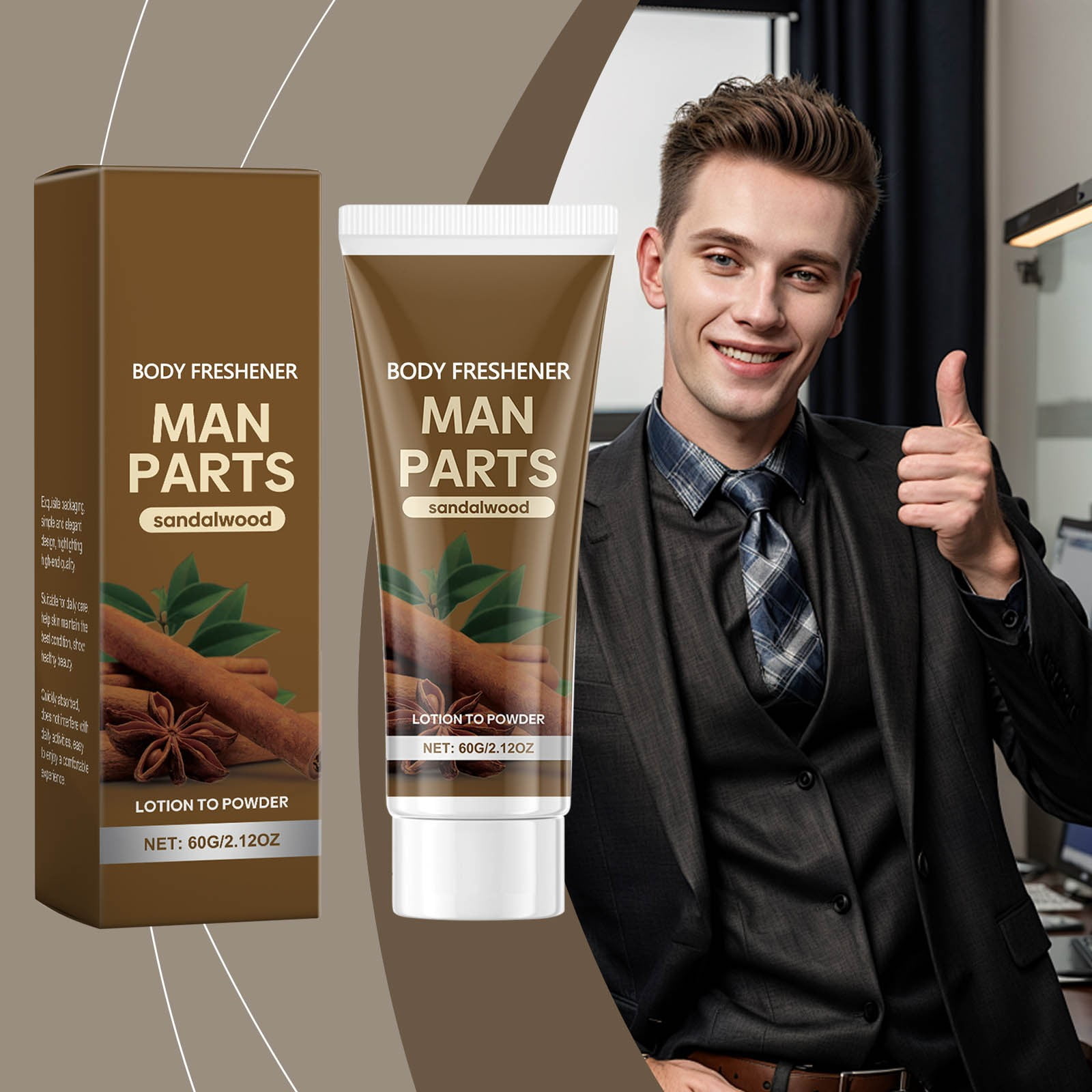 Men's Body Deodorant Cream Fresh Long Lasting Moisturizing Skin Care ...