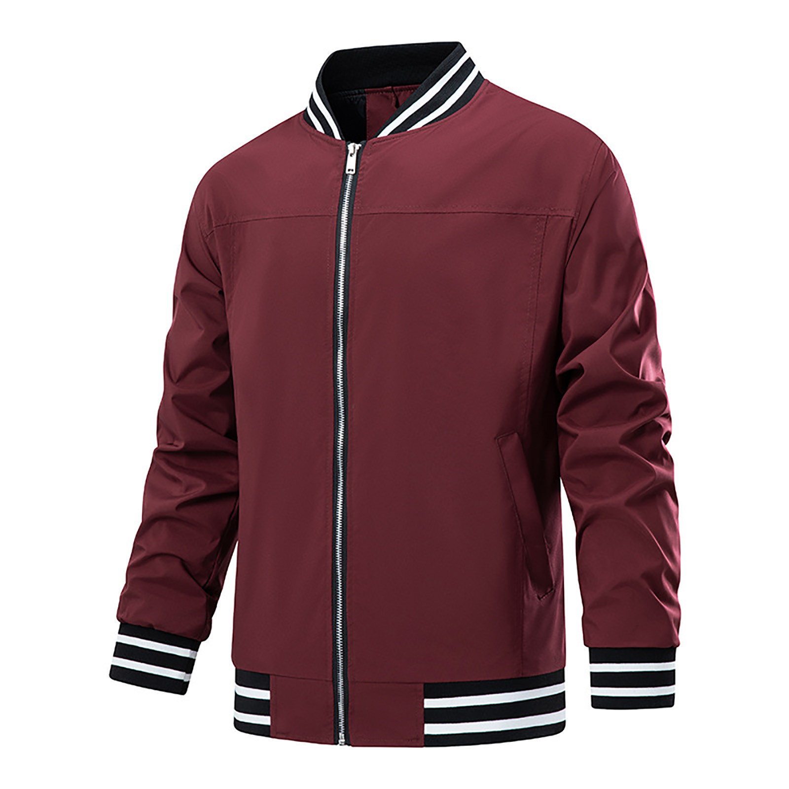 Men's Bom Ber Jackets Lightweight Windbreaker Full Zip Varsi Ty Jacket ...