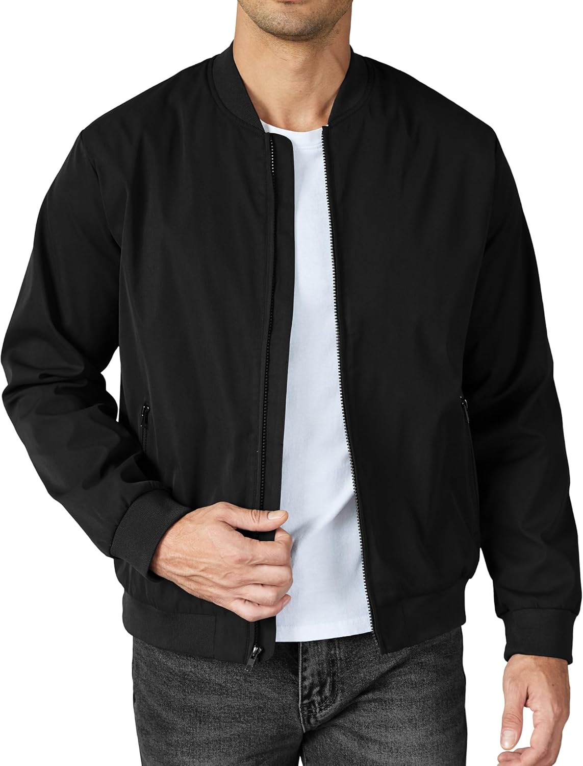 Men's Bomber Jacket Lightweight Casual Stylish Light Flight Jacket ...