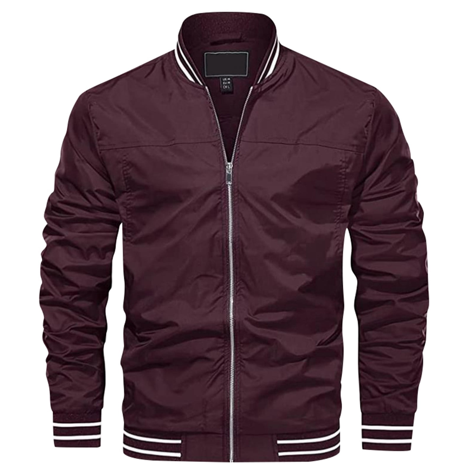 Men's Bomber Jacket Lightweight Casual Windbreaker Jackets Zip Up Coat ...
