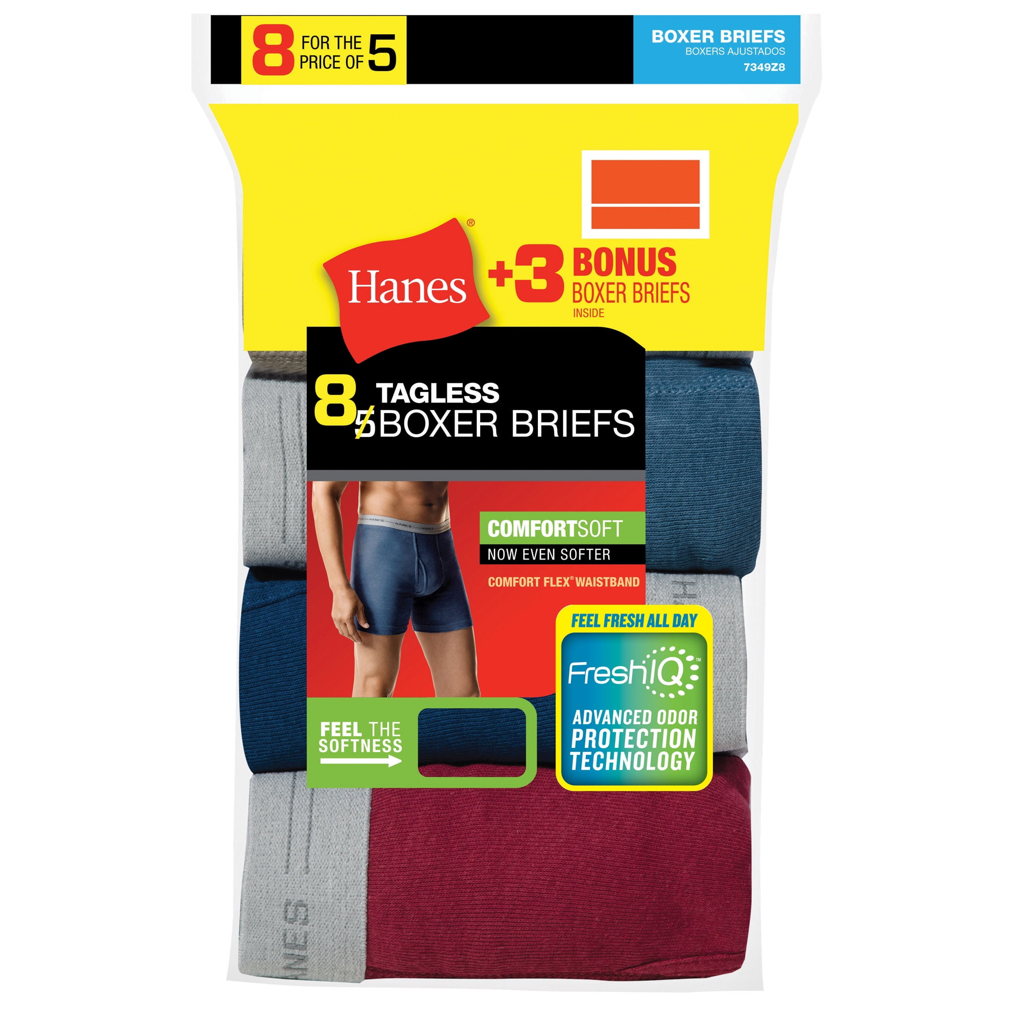 Hanes men's Cotton Boxer Briefs 5+3 Pack - Comfort Flex - Walmart.com