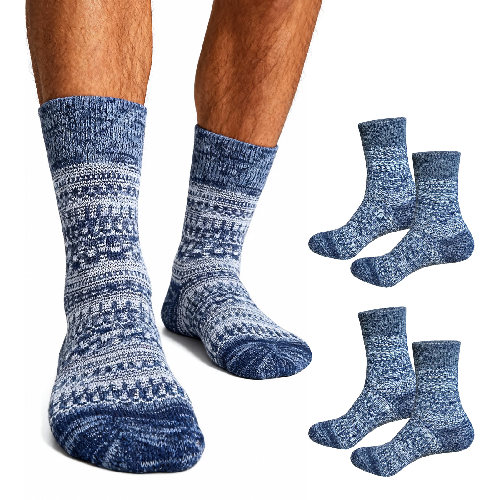 Men’s Boot Crew Socks, 3 Pairs – Thick Cushioned Work Boot Socks ...