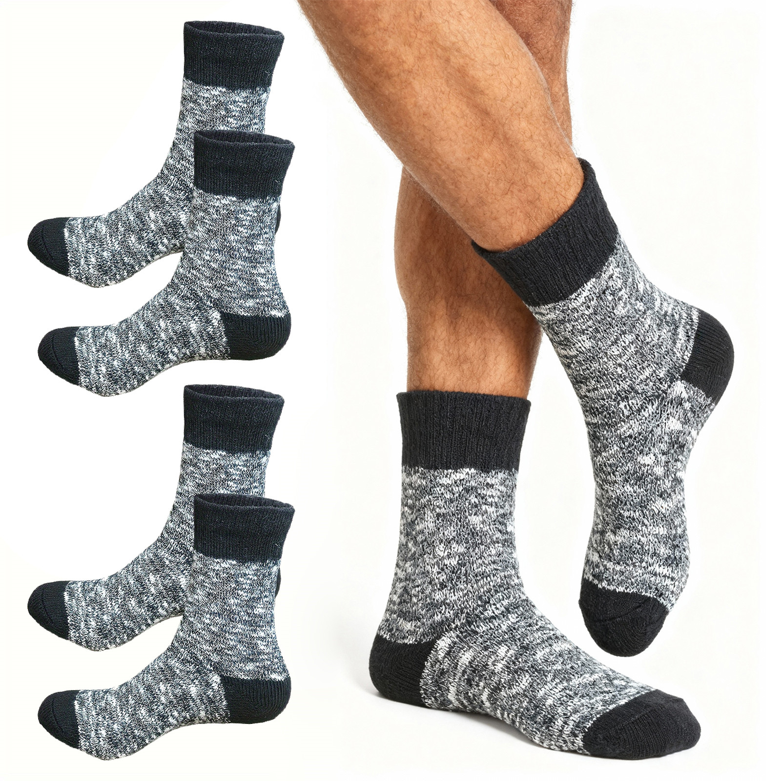 Men’s Boot Crew Socks, 3 Pairs – Thick Cushioned Work Boot Socks ...