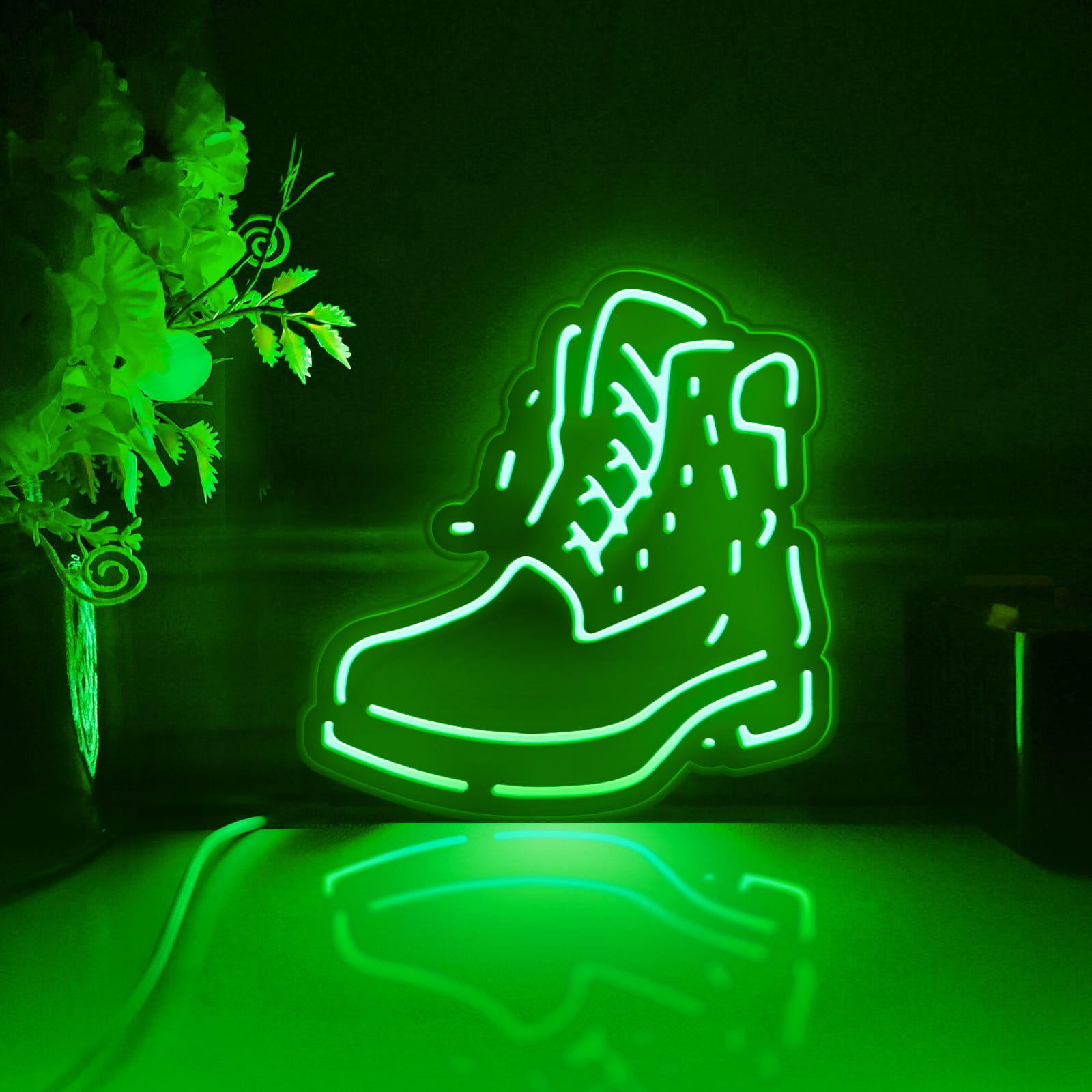 Men's Boot Led Light Box, Dimmable Neon-Like Light Signs USB Power for ...