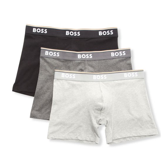 BOSS Hugo Men's Boxer Brief 3p Co/el 10146061 01, Grey/Charcoal/Black ...