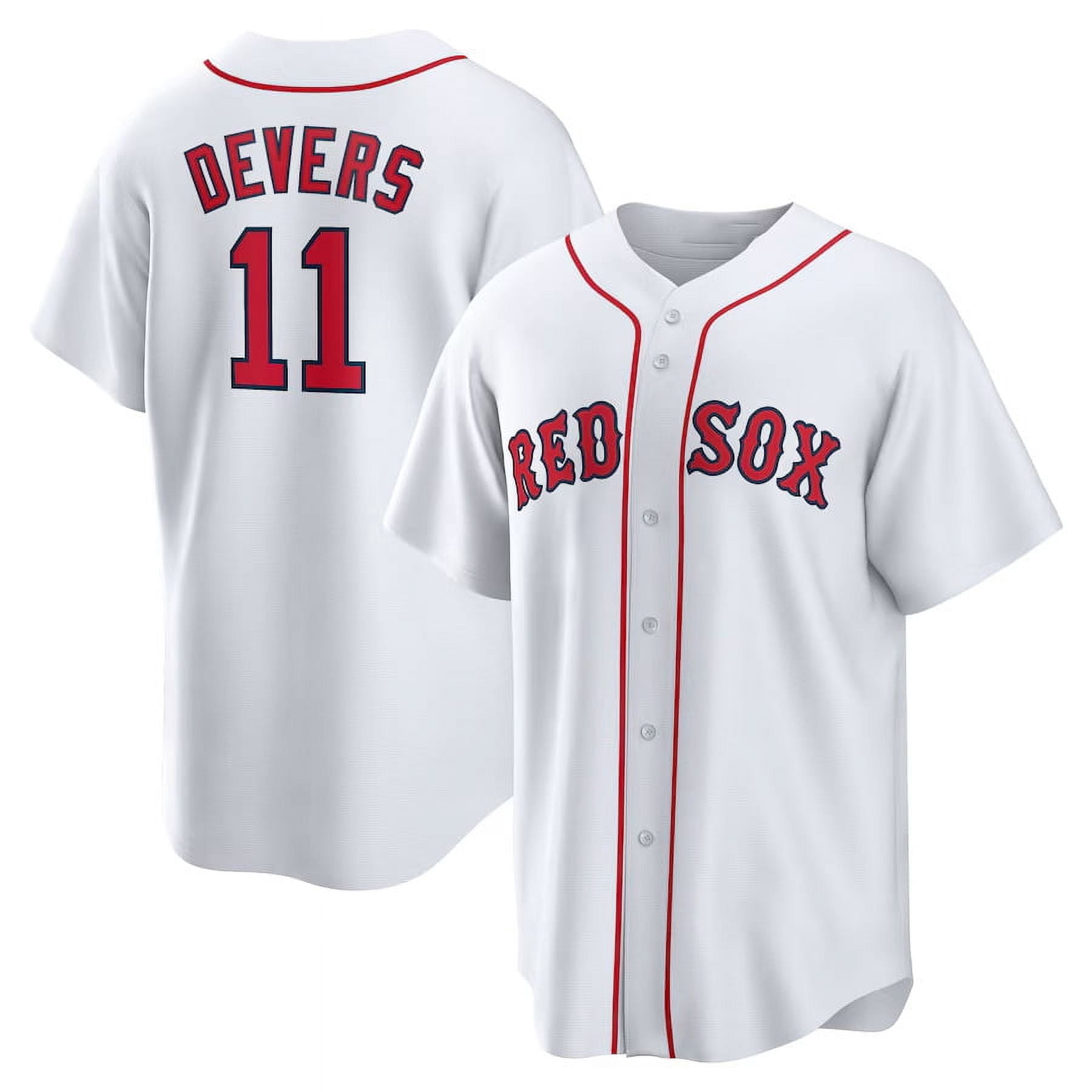 Men's Boston Devers 11 White Replica Stitched Player T-shirts Sports ...