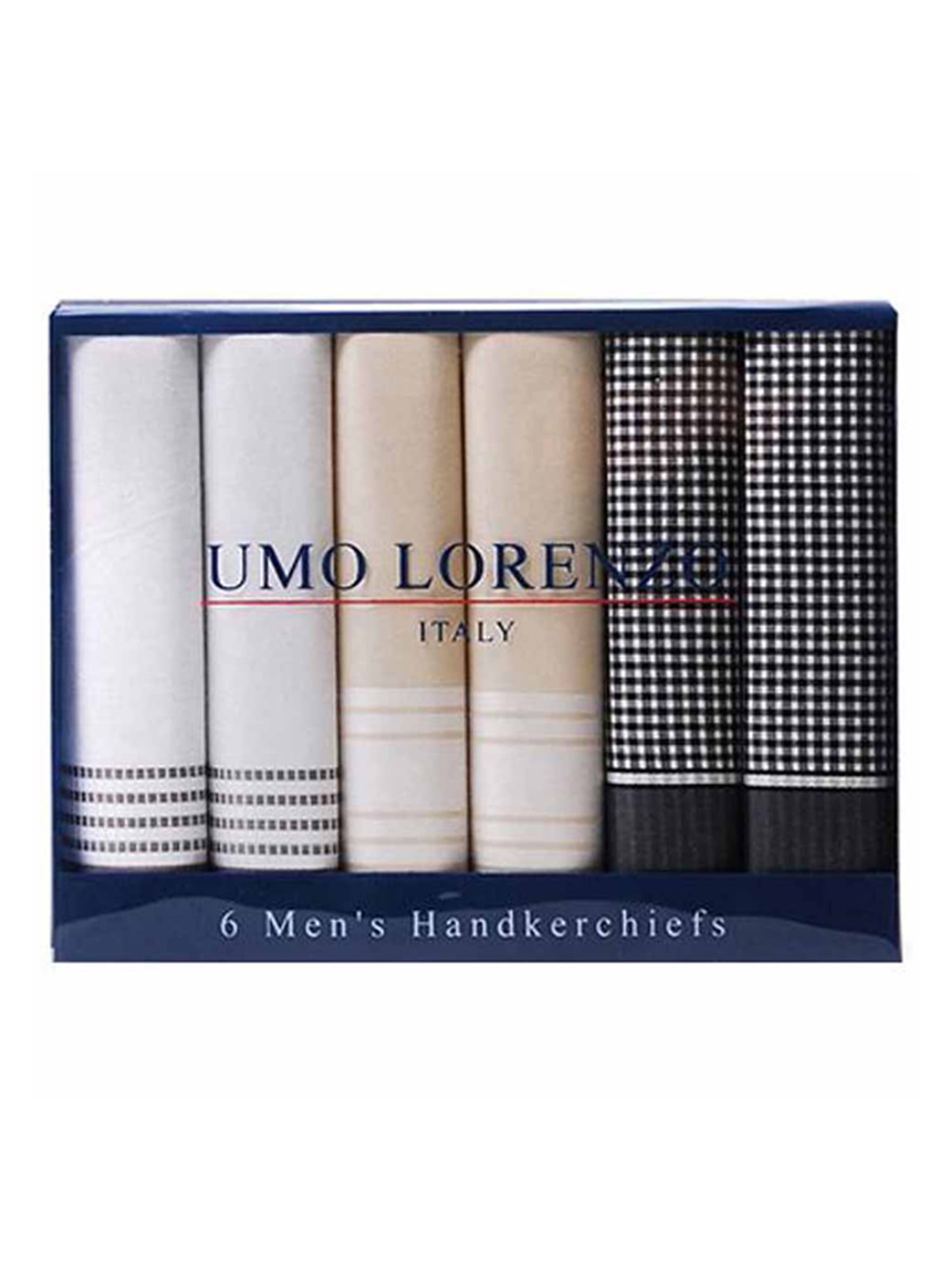 Men's Boxed Pattern Cotton 6 Piece Handkerchief Set - Walmart.com