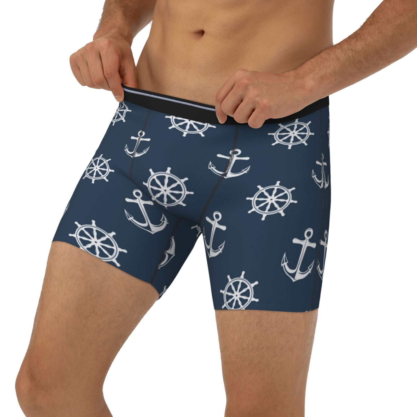 Men's Boxer Briefs, Anchor Wheel steering cool Soft and Breathable Mens ...