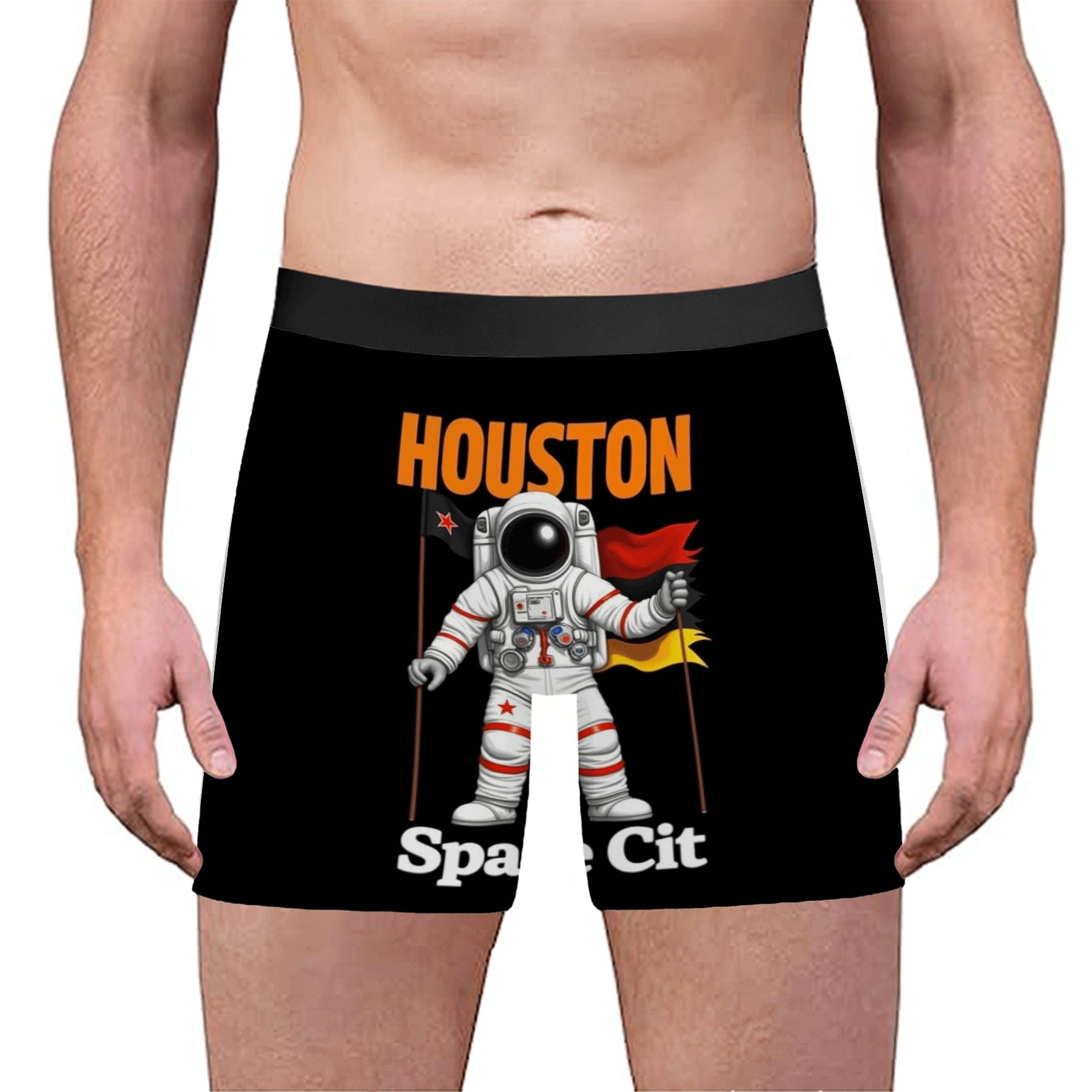 Men's Boxer Briefs - Cartoon Space Explorer in White Suit & ' Space ...