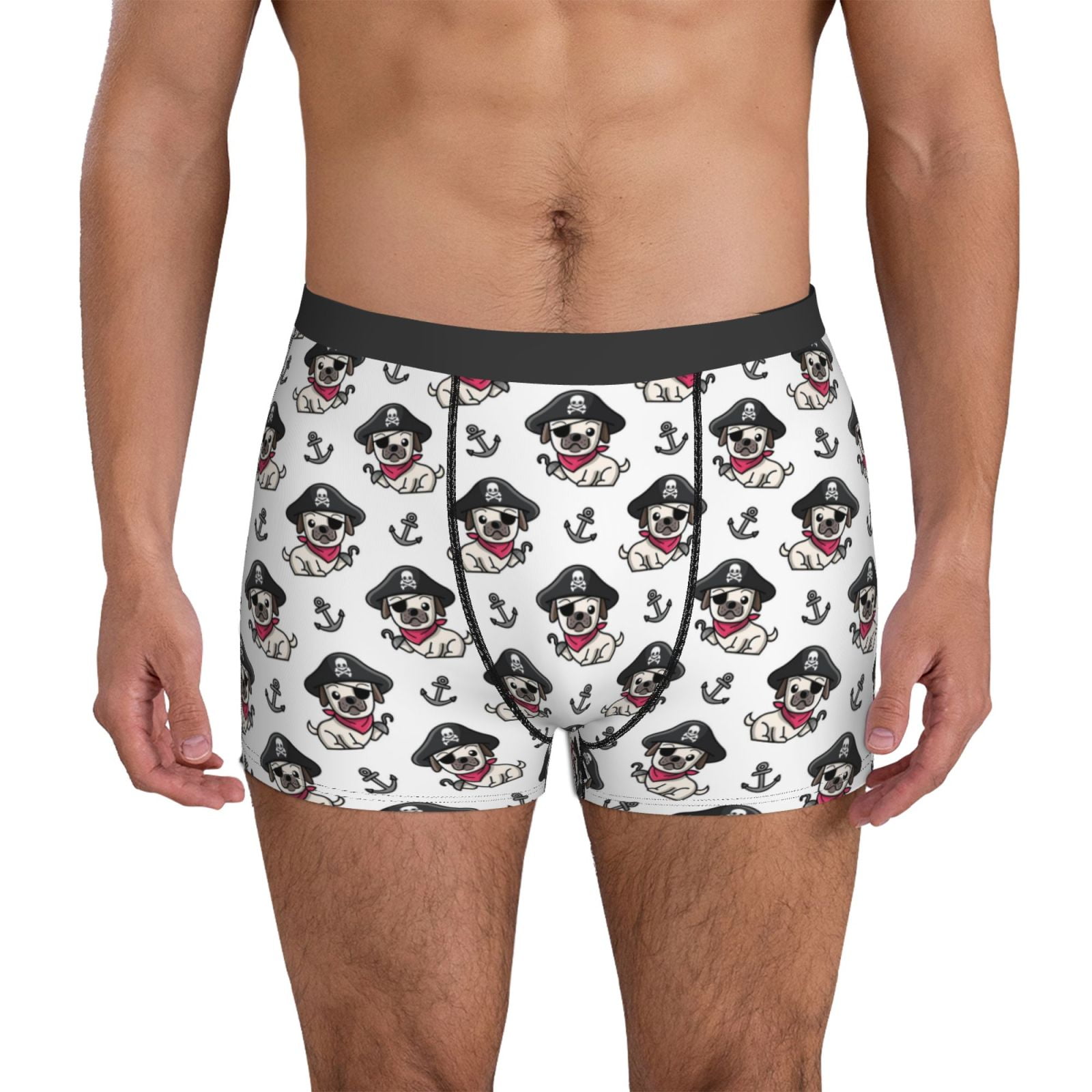 Men's Boxer Briefs, DOG IS WEARING PIRATE COSTUME Soft Comfy Mens ...