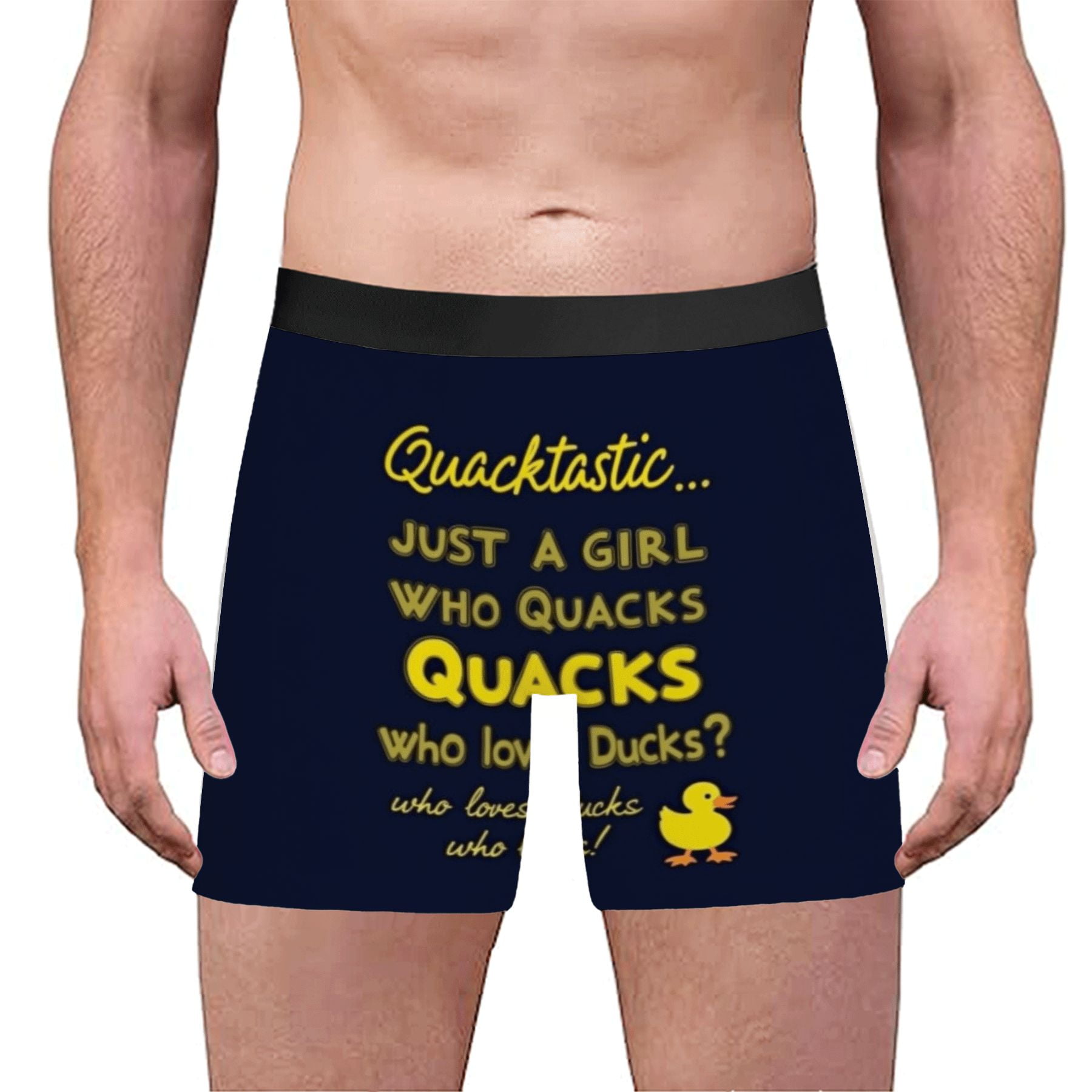 Men's Boxer Briefs - Dark Blue with Playful Duck Design ' @quacktastic ...