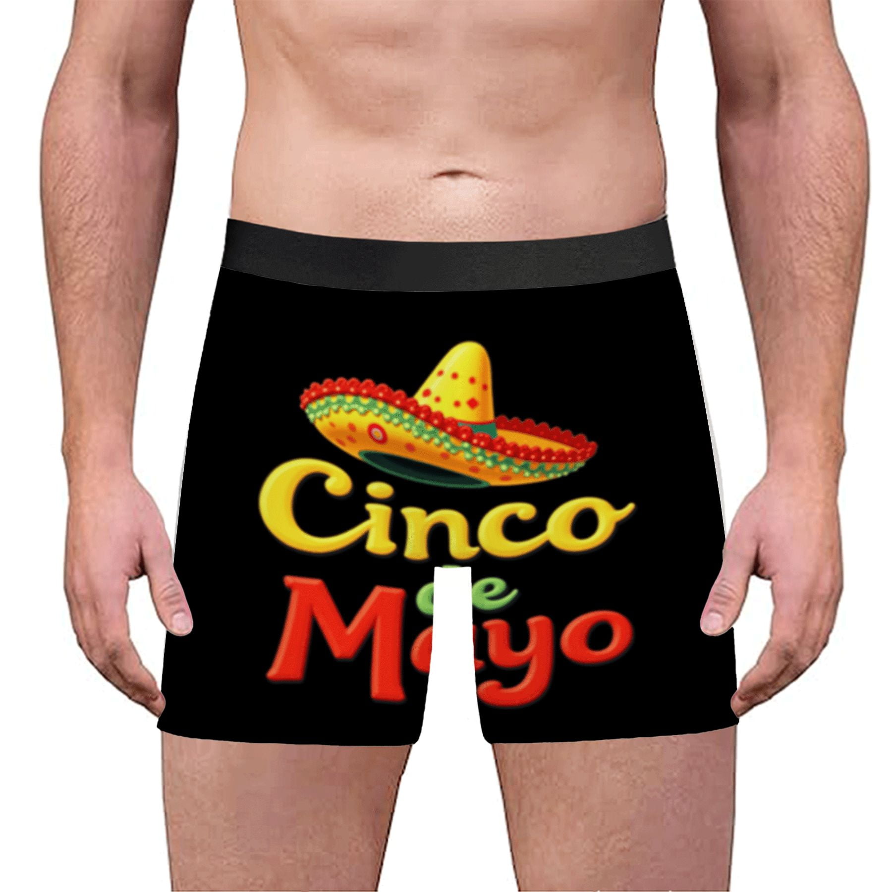 Men's Boxer Briefs - Festive Cinco de Mayo Design with Bold Yellow ...