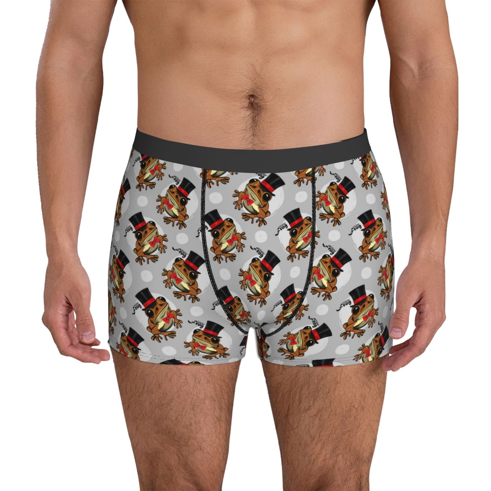 Men's Boxer Briefs, Funny frog hat bow cool Soft Comfy Mens Underwear ...