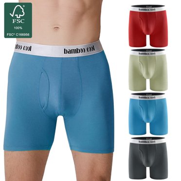Men's Bamboo Boxer Briefs Underwear,Bamboo Viscose Trunks,Moisture ...
