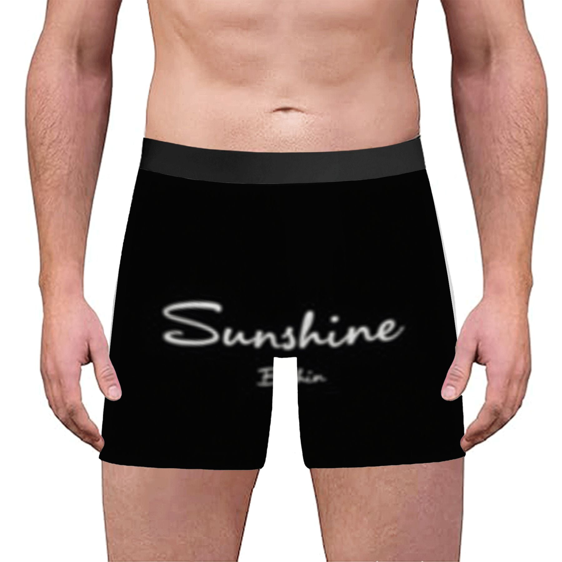 Men's Boxer Briefs - Minimalistic Black Design with ' Sunshine ' in ...