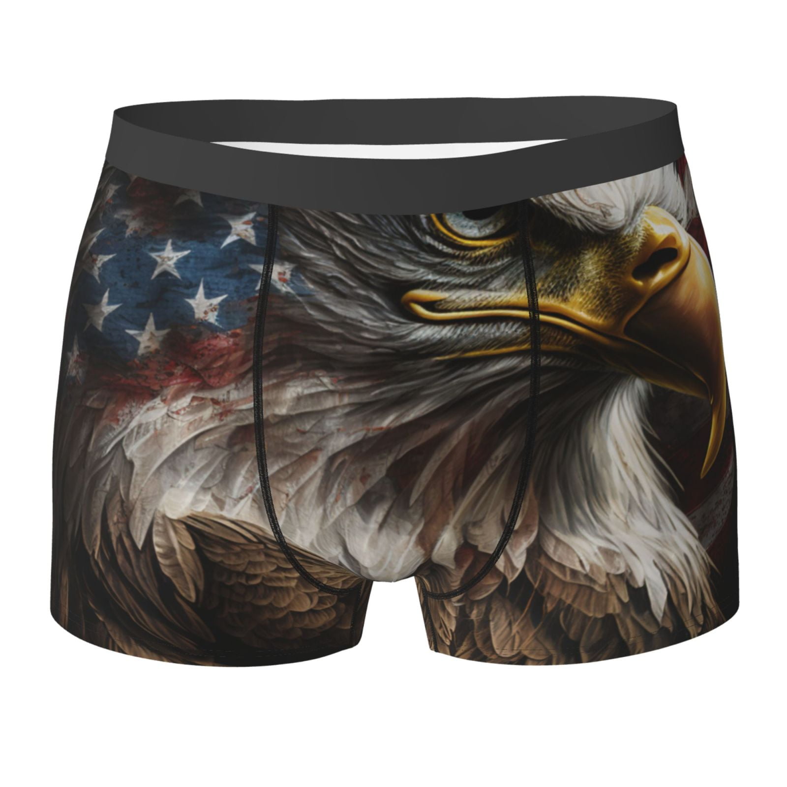 Men's Boxer Briefs No Ride-up Comfortable Soft Underwear, American Flag ...