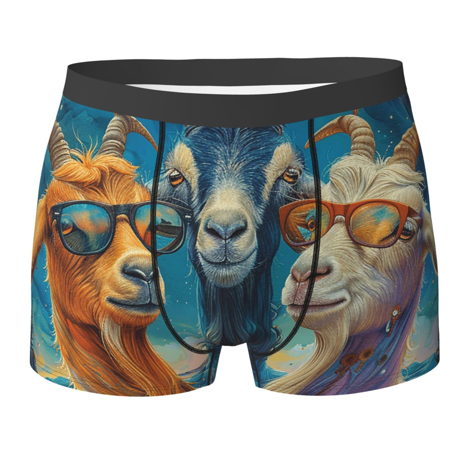 Men's Boxer Briefs No Ride-up Comfortable Soft Underwear, Funny Goat ...