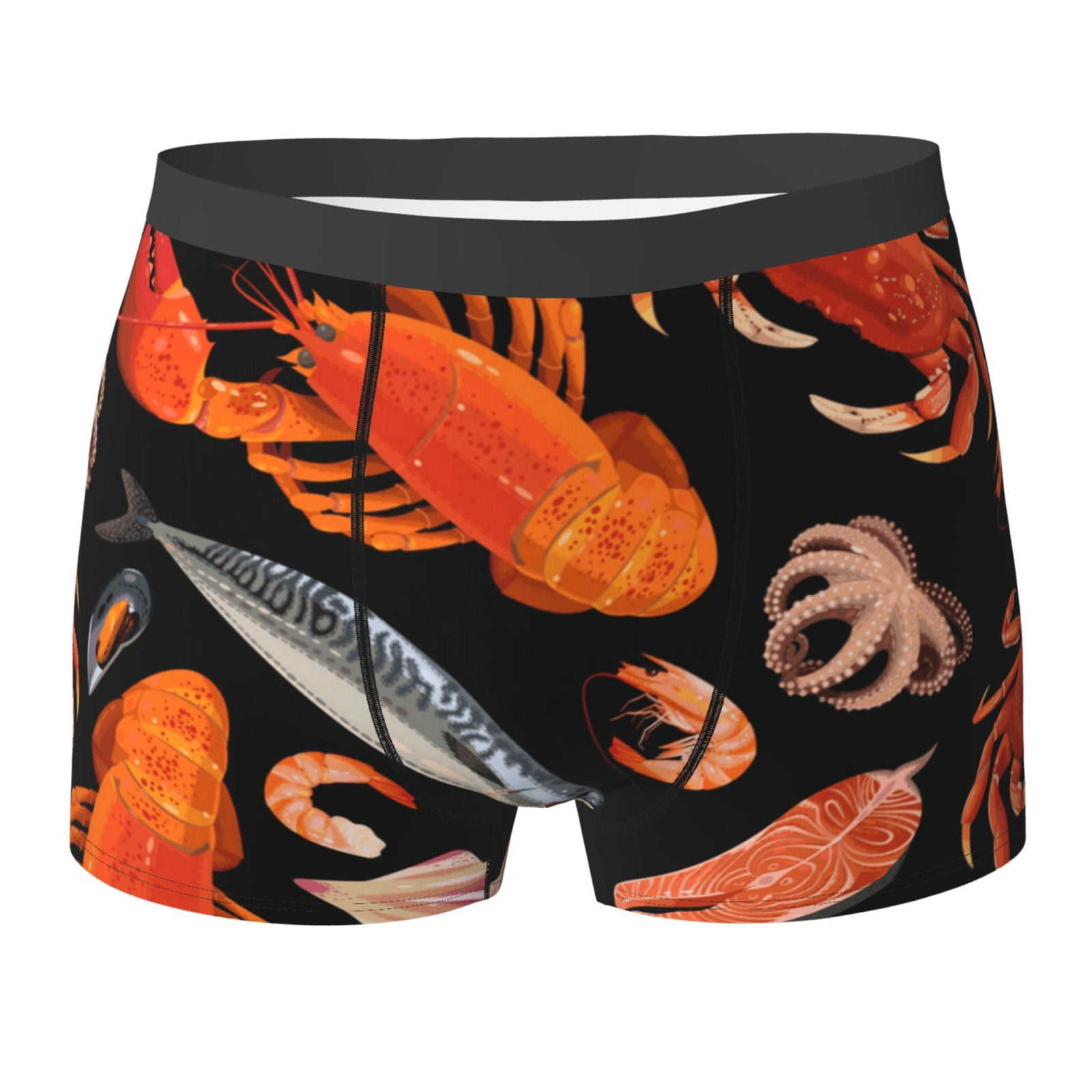 Men's Boxer Briefs No Ride-up Comfortable Soft Underwear, Seafood ...