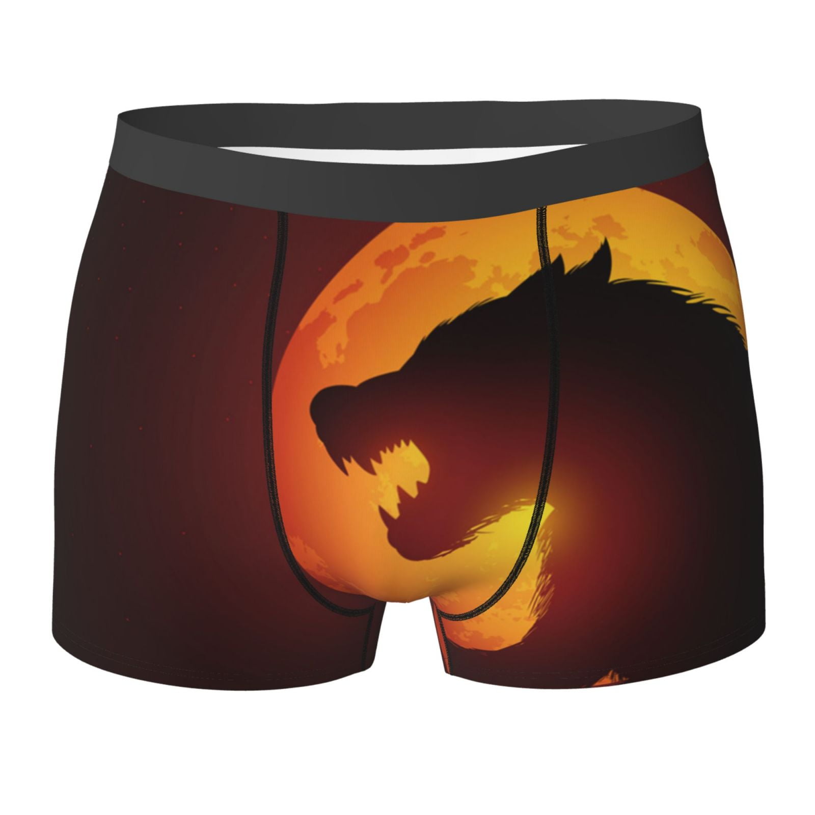 Men's Boxer Briefs No Ride-up Comfortable Soft Underwear, Werewolf ...
