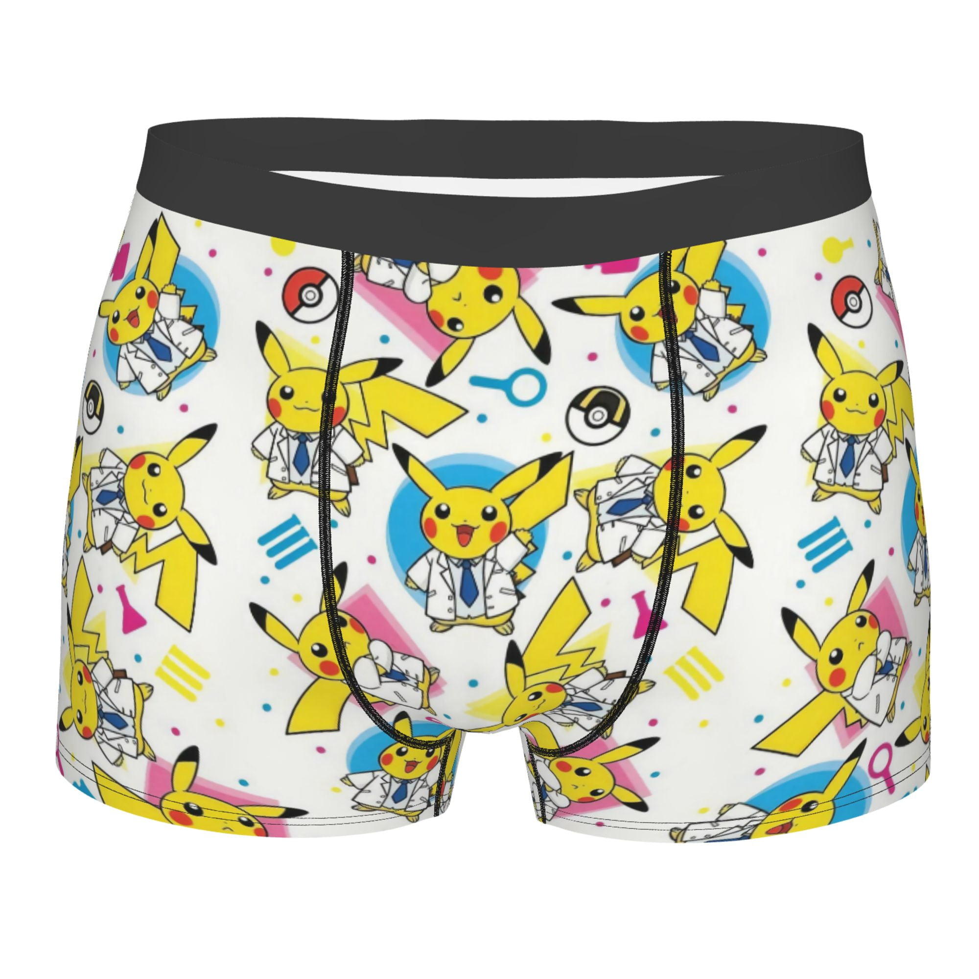 Men's Boxer Briefs,Pokémon-Pikachu Boxer Briefs,Soft and Breathable ...