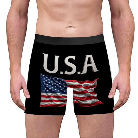 Men's Boxer Briefs with Bold American Flag Graphic & Print - Patriotic ...
