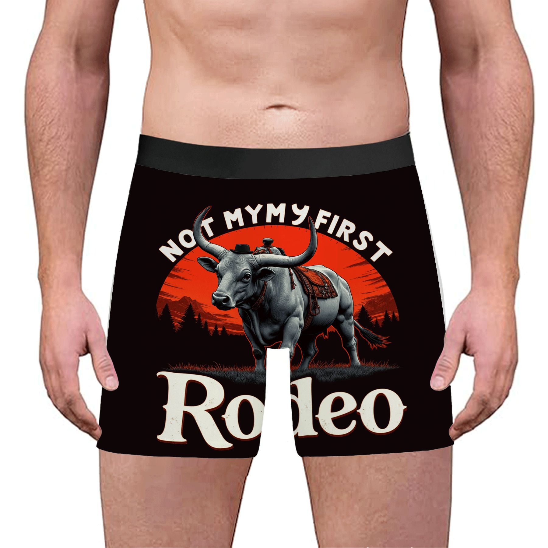 Men's Boxer Briefs with Bold Design - " NOT MY FIRST RODEO " Graphic ...